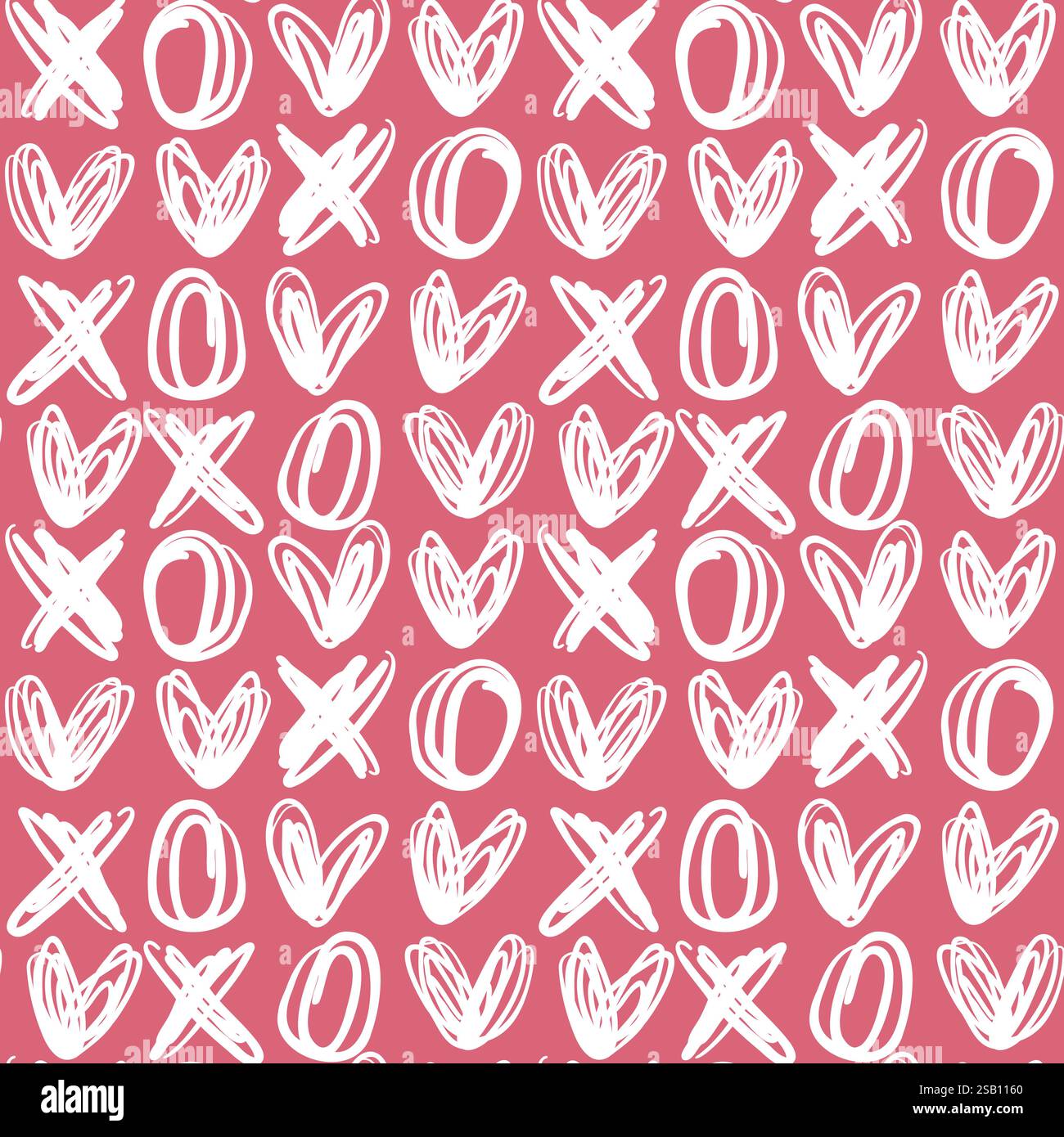 Seamless xo cross zero vector pattern. Hand drawn doodle sketch ...