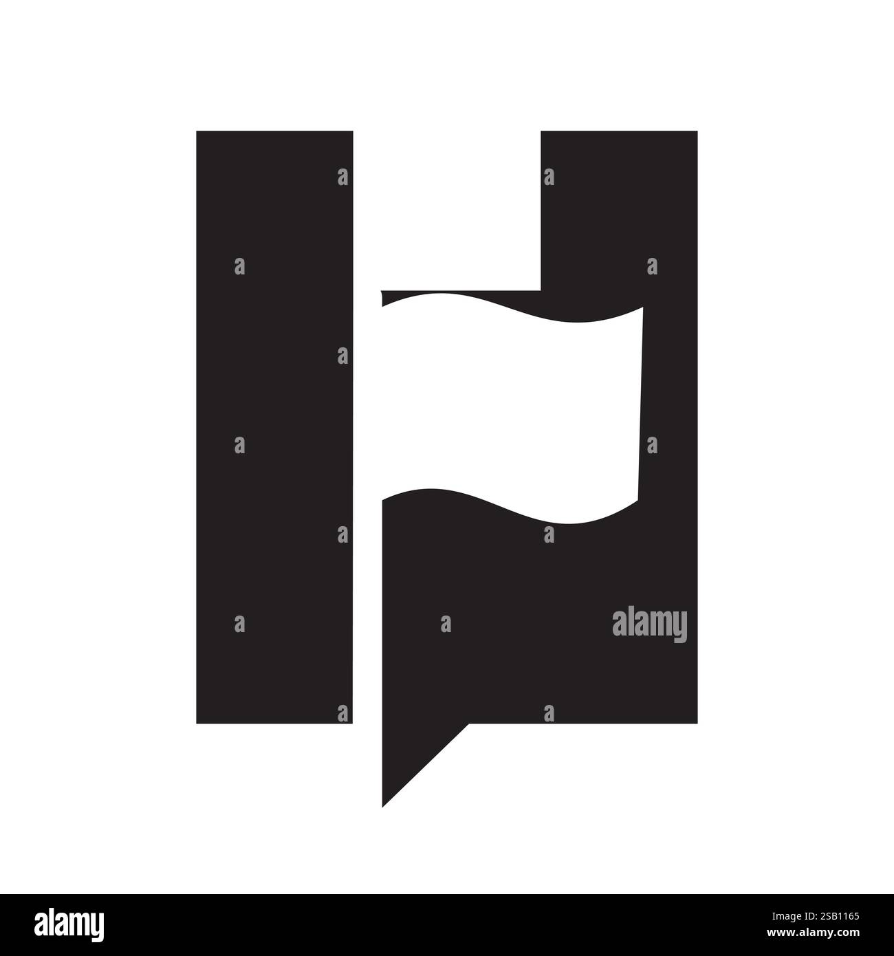 Initial Letter H Golf Flag Logo Design, Sport concept. Goal Achievement ...