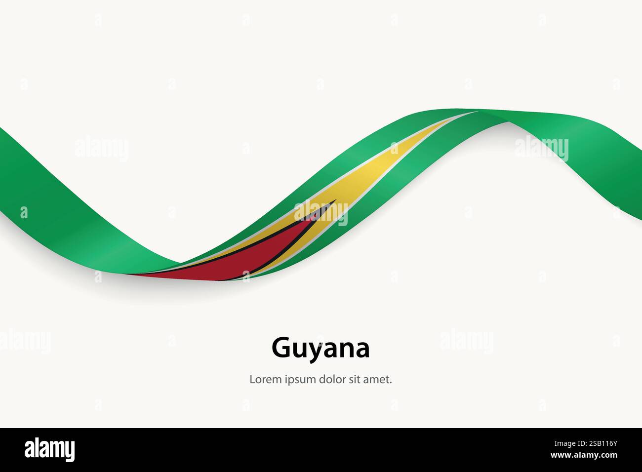 Guyana flag on Waving ribbon. Template for independence day Stock Vector Image & Art - Alamy