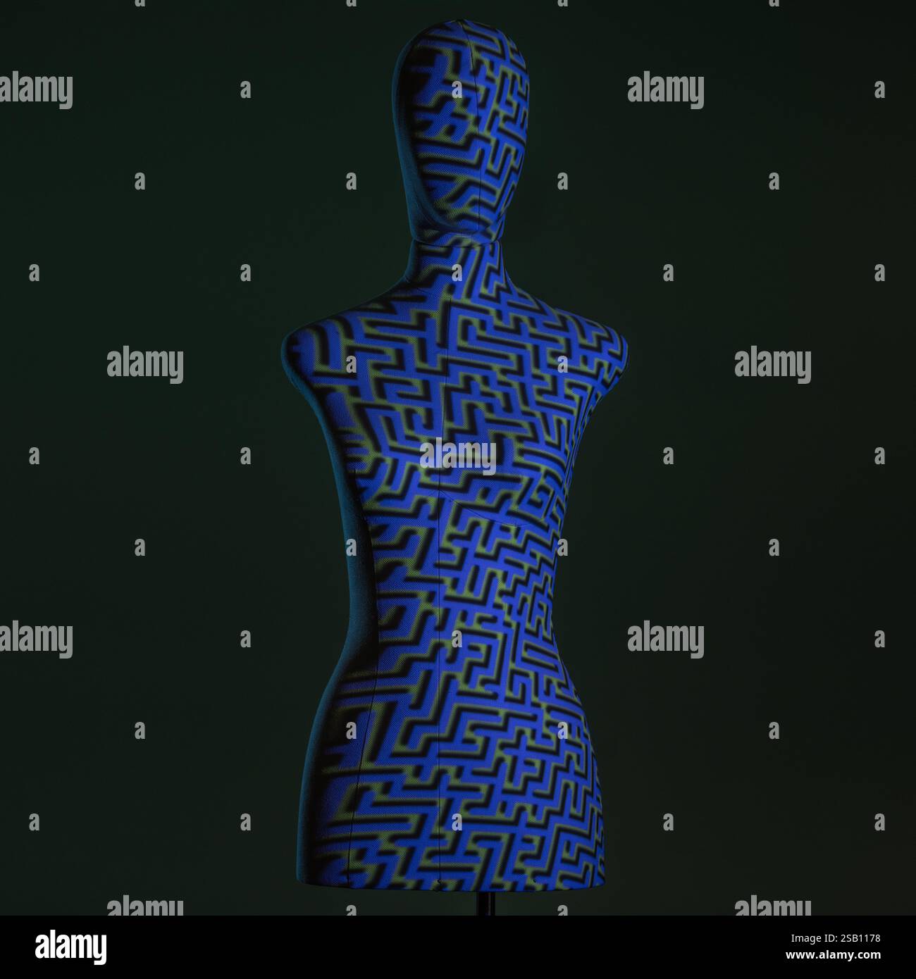 Mannequin illuminated with creative lights with geometric effects Stock ...