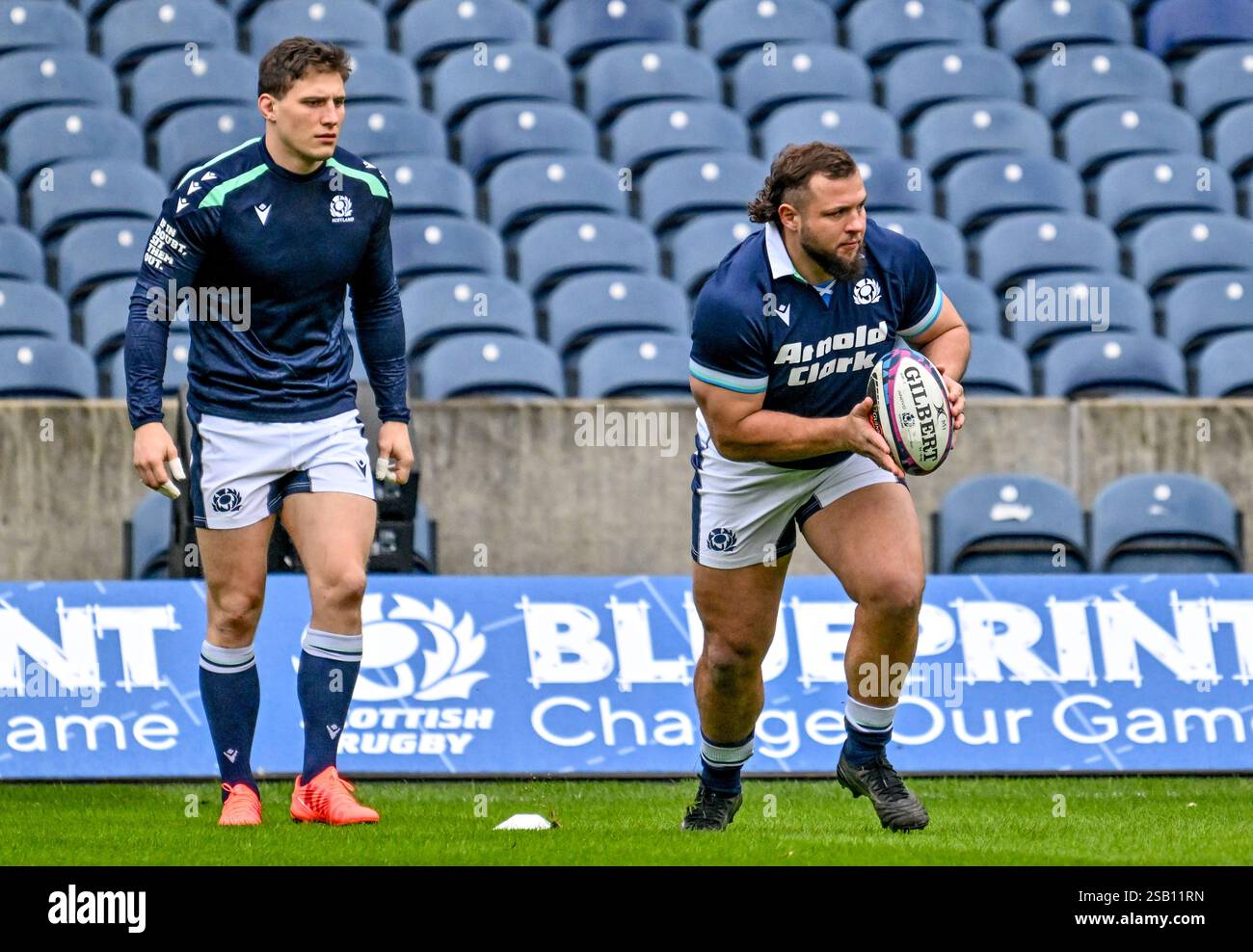 Men's Scotland Rugby Team, Captain's Run, Murrayfield. 31/01/25 Stock ...