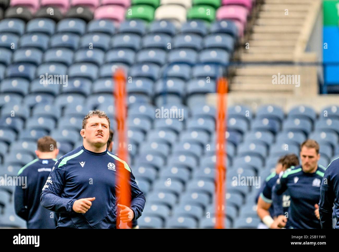 Men's Scotland Rugby Team, Captain's Run, Murrayfield. 31/01/25 Stock ...