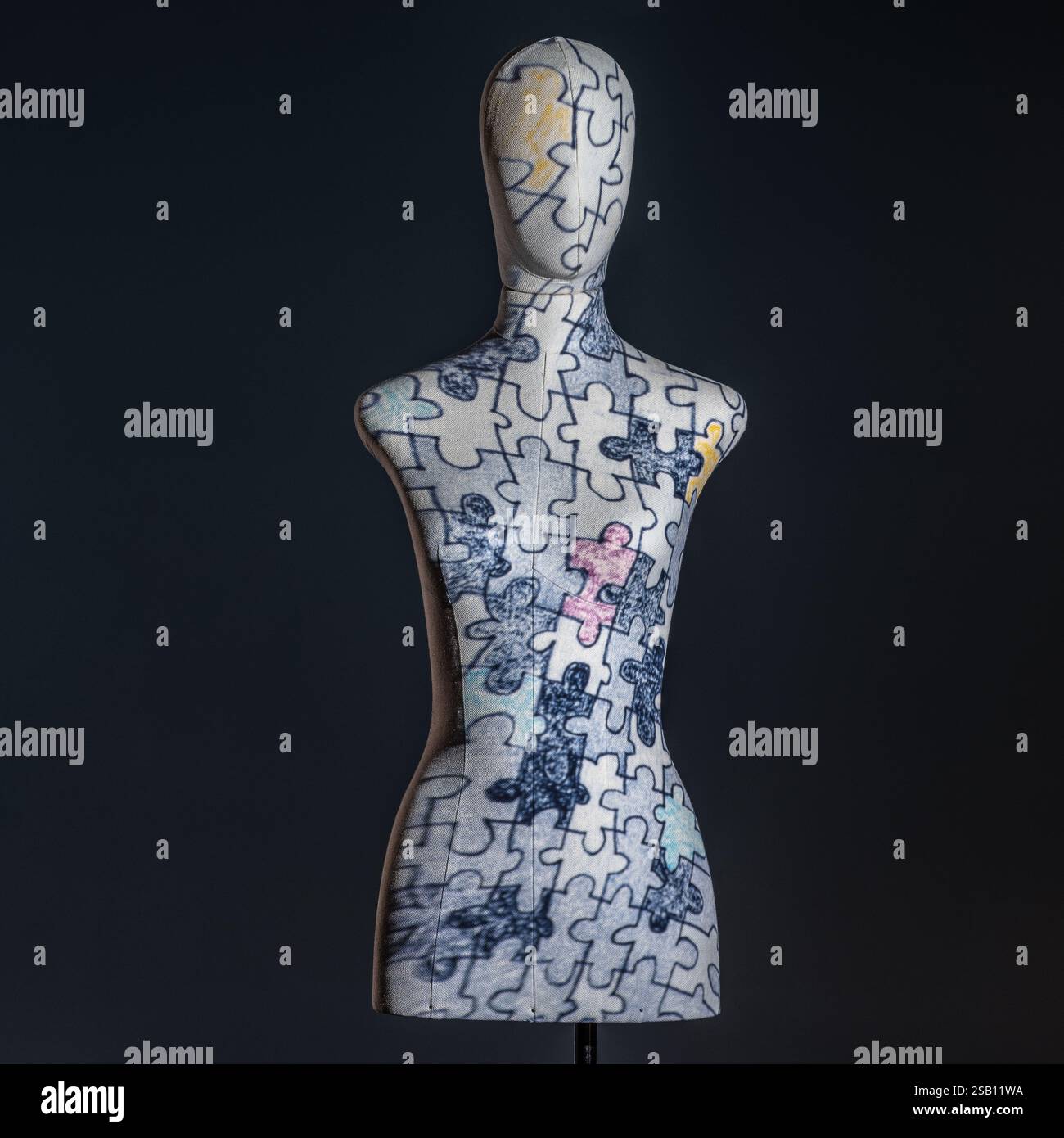 Mannequin illuminated with creative lights with geometric effects Stock ...