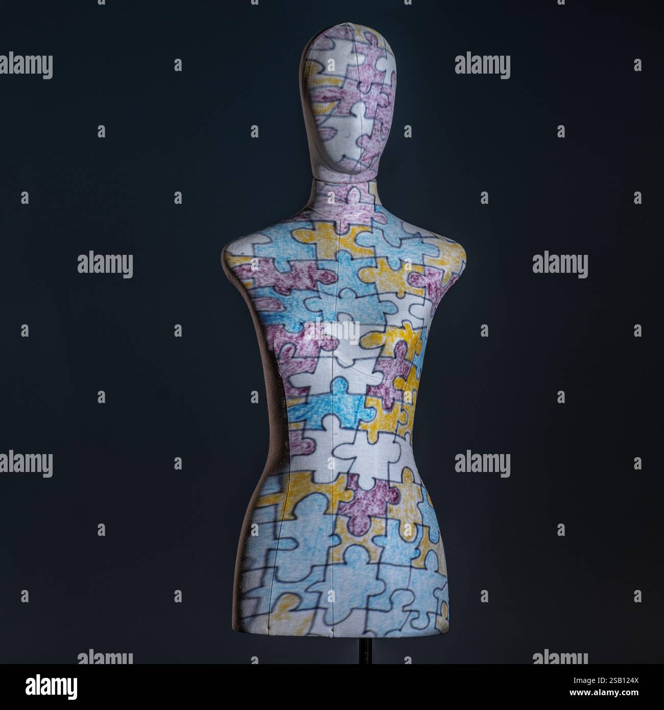 Mannequin illuminated with creative lights with geometric effects Stock ...