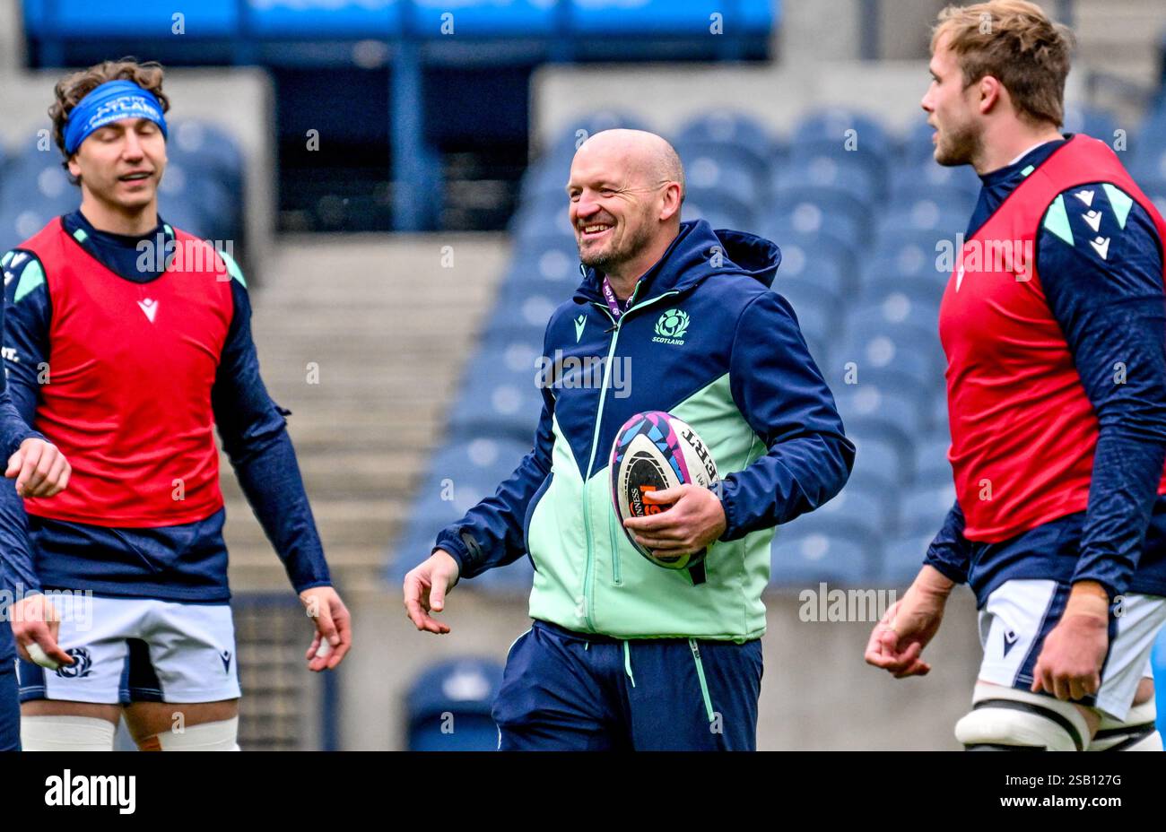 Men's Scotland Rugby Team, Captain's Run, Murrayfield. 31/01/25 Stock ...