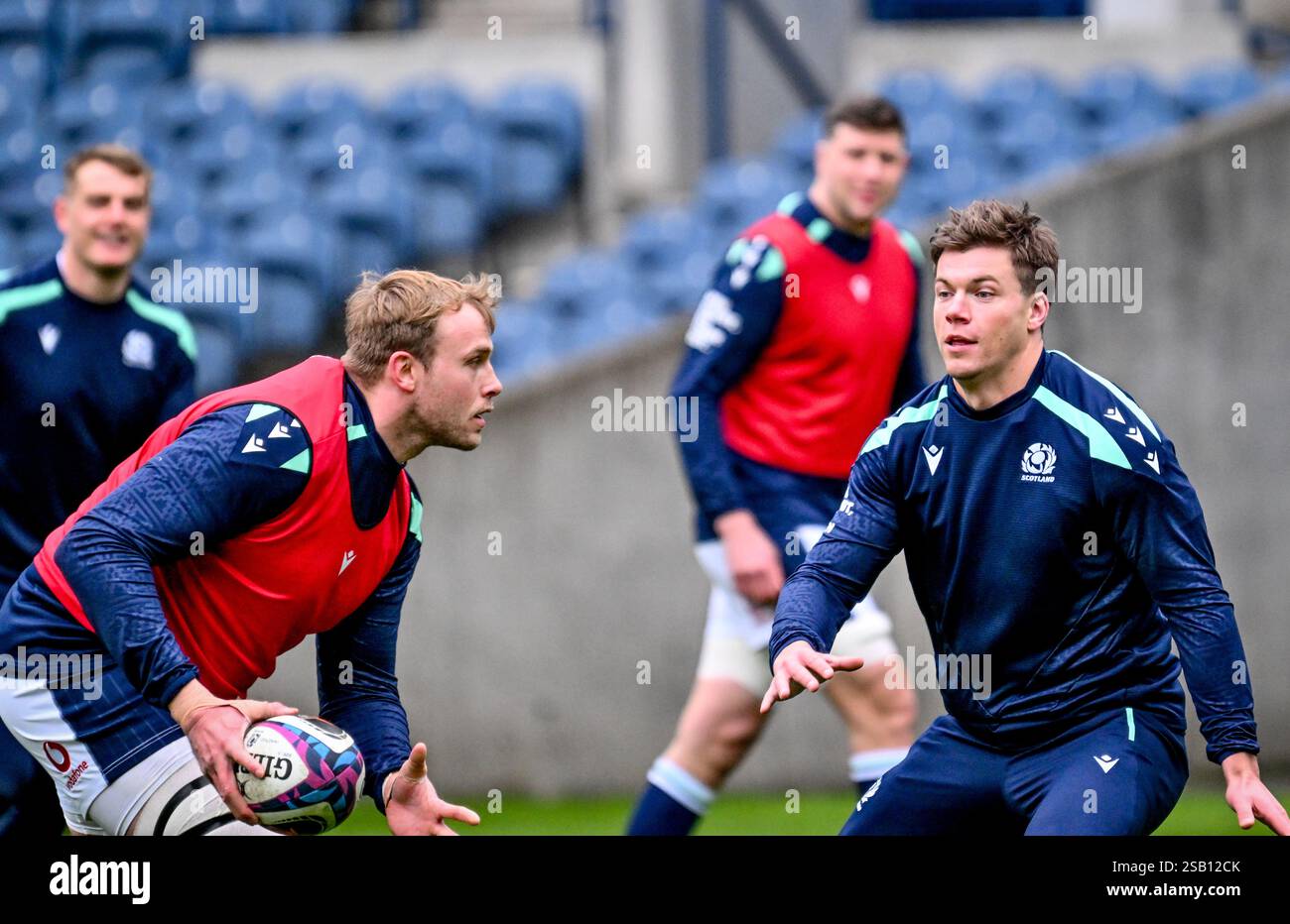Men's Scotland Rugby Team, Captain's Run, Murrayfield. 31/01/25 Stock ...
