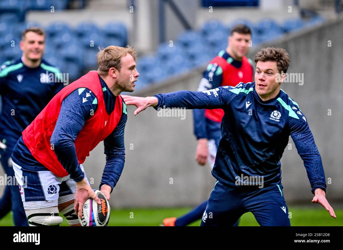 Men's Scotland Rugby Team, Captain's Run, Murrayfield. 31/01/25 Stock ...