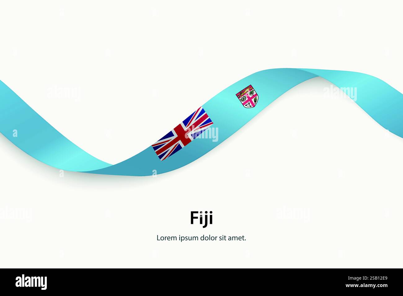 Fiji flag on Waving ribbon. Template for independence day Stock Vector Image & Art - Alamy