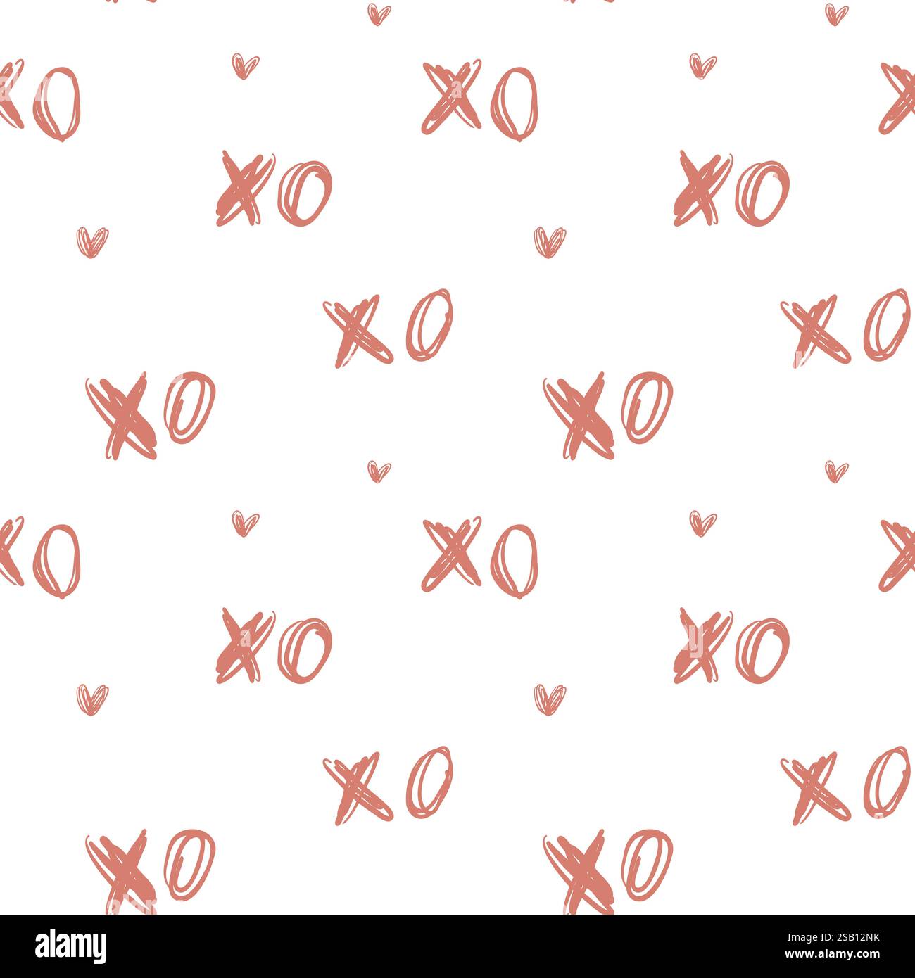 Seamless xo cross zero vector pattern. Hand drawn doodle sketch ...