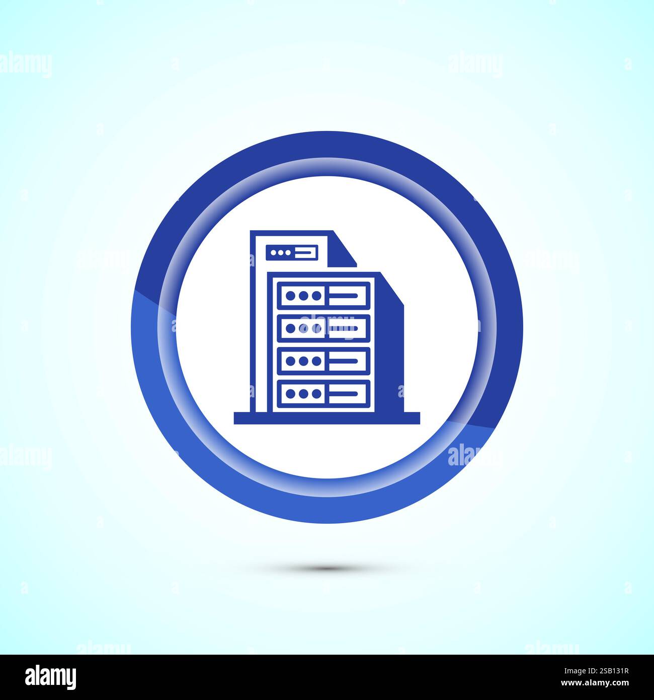 Data center icon design illustration. Computer server vector icon, Blue ...