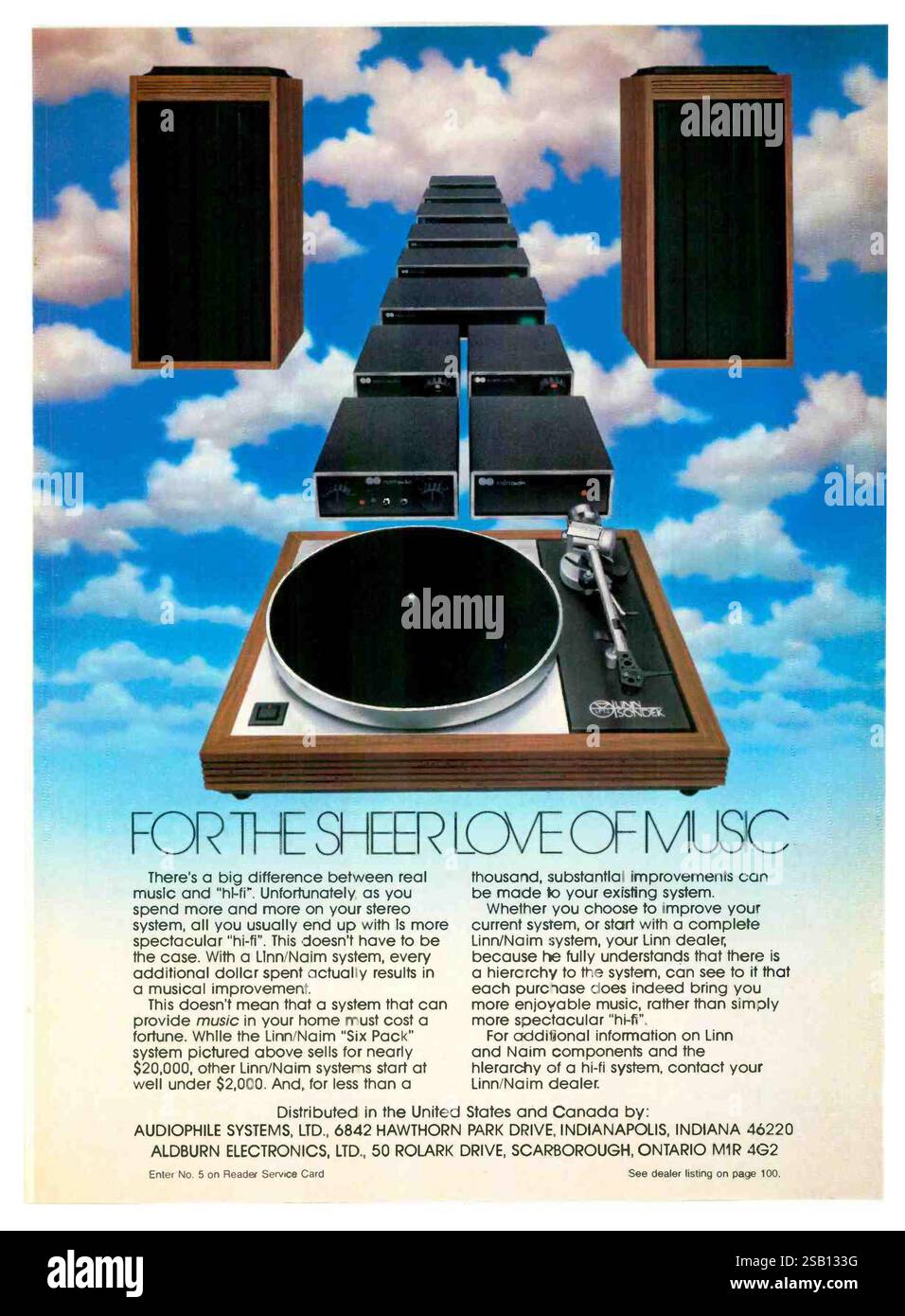 1985 US Linn/ Naim Six-Pack Audio System Ad Stock Photo - Alamy