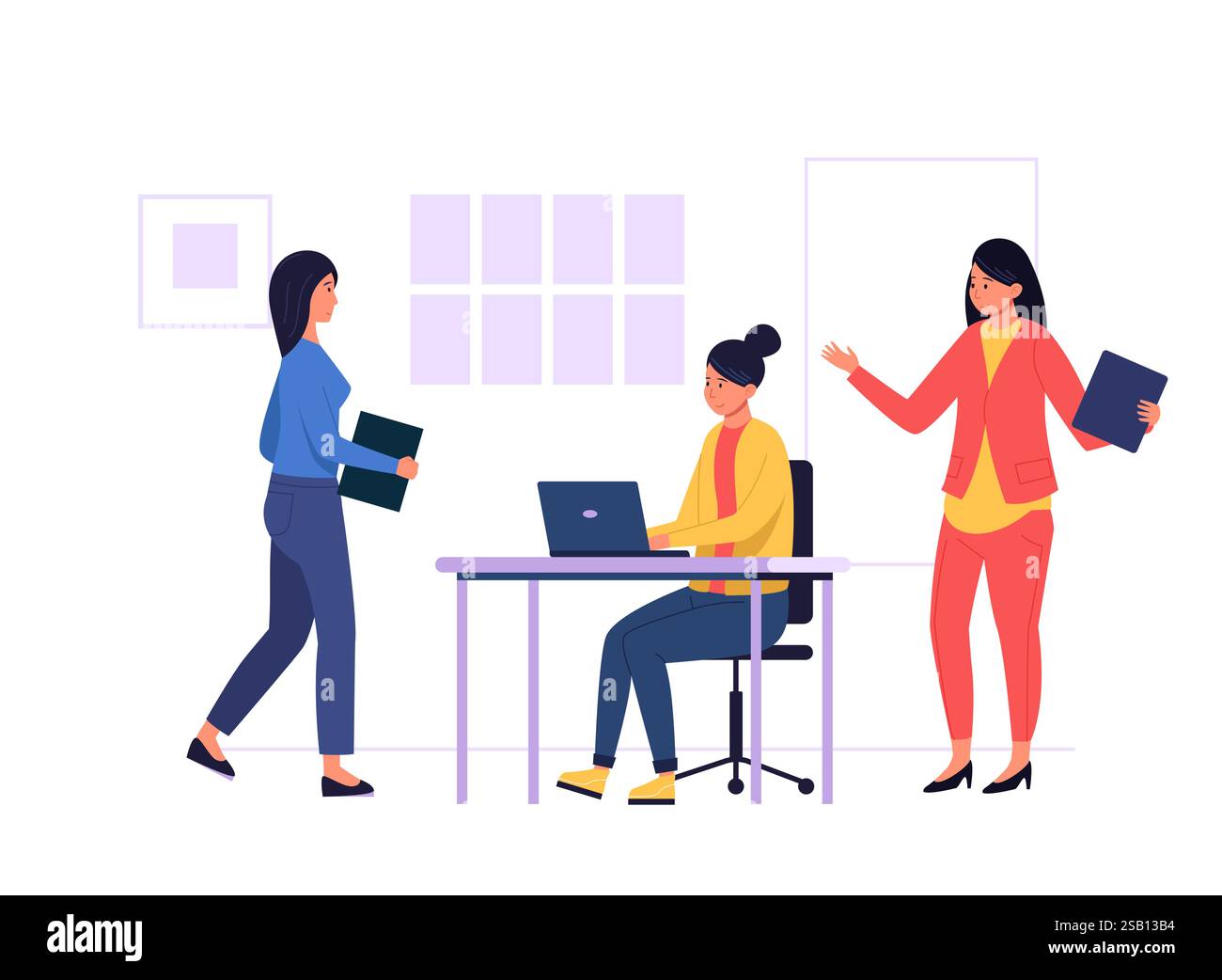 Dynamic office team collaborating success Stock Vector Images - Alamy