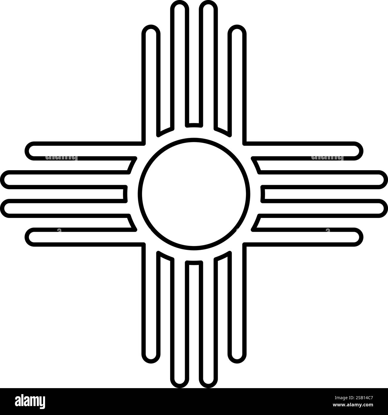 Zia symbol ancient sun emblem element of New Mexico flag contour ...