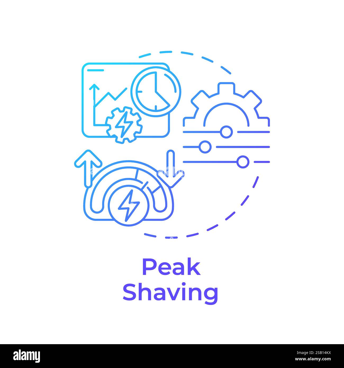 Peak shaving blue gradient concept icon Stock Vector Image & Art - Alamy