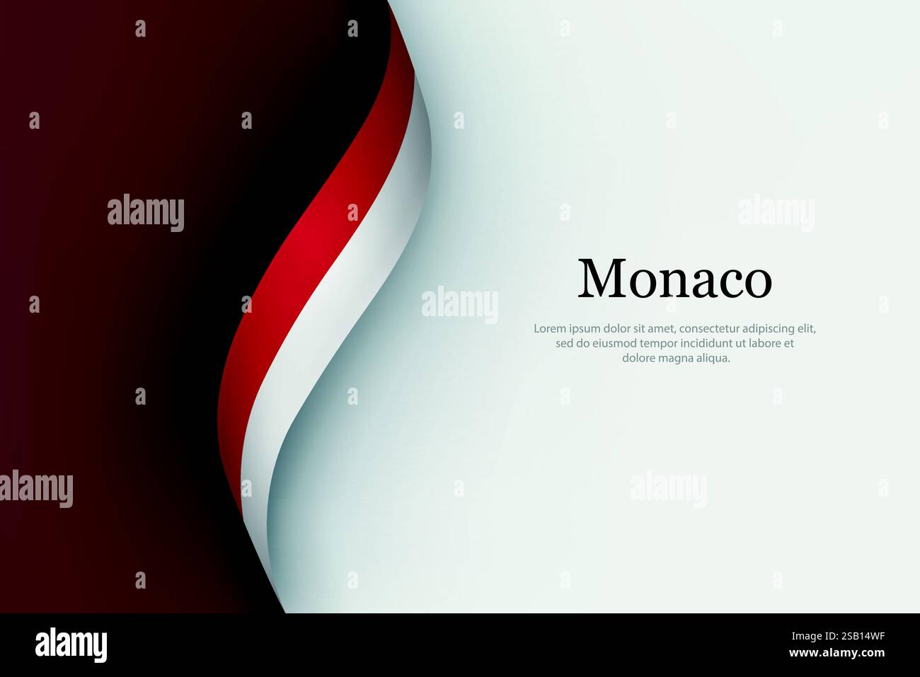 Monaco flag on Waving ribbon. Template for independence day Stock ...