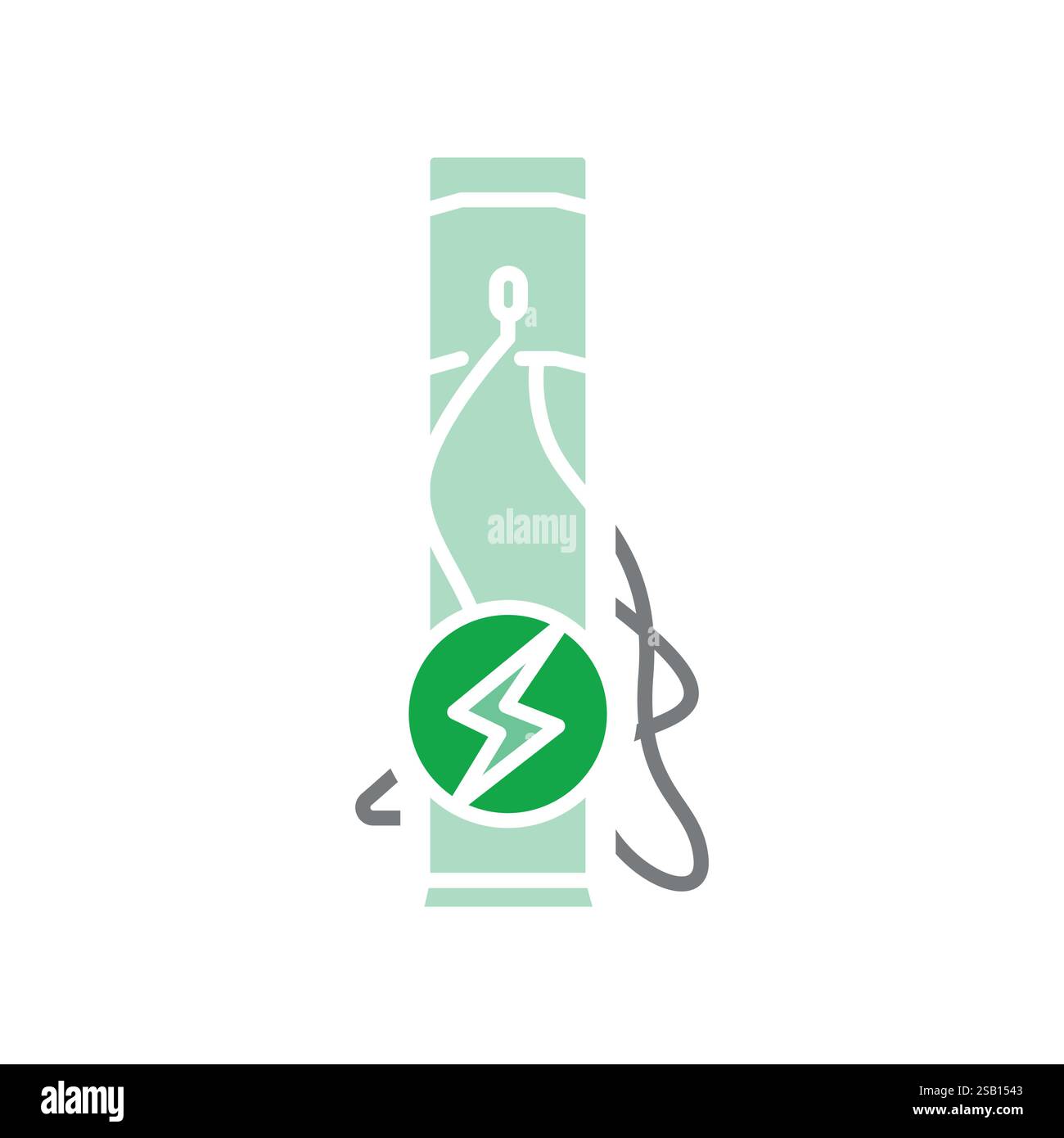 Charging infrastructure flat icon. Vector isolated element. Editable ...