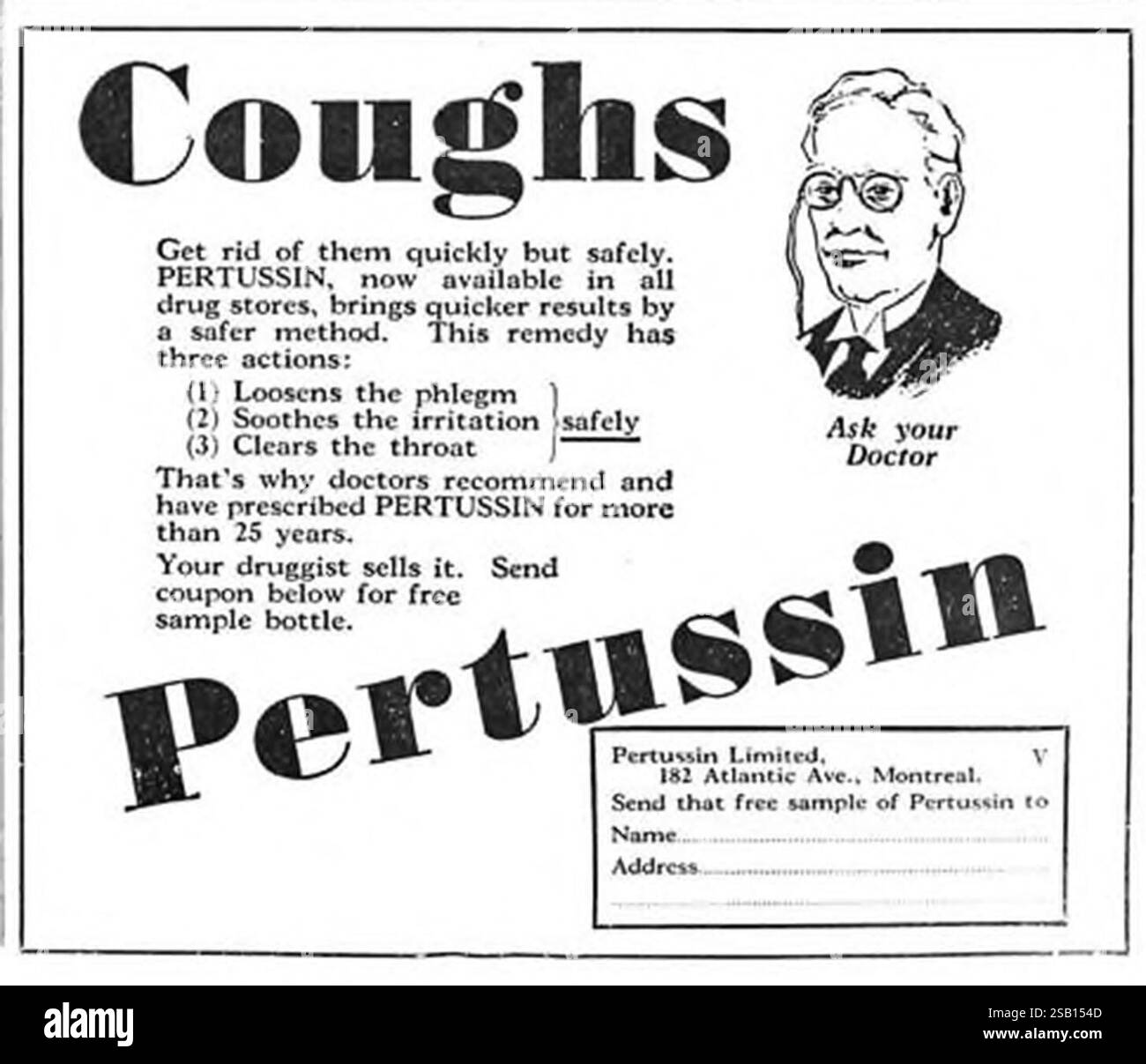 Medication advertisement Black and White Stock Photos & Images - Alamy