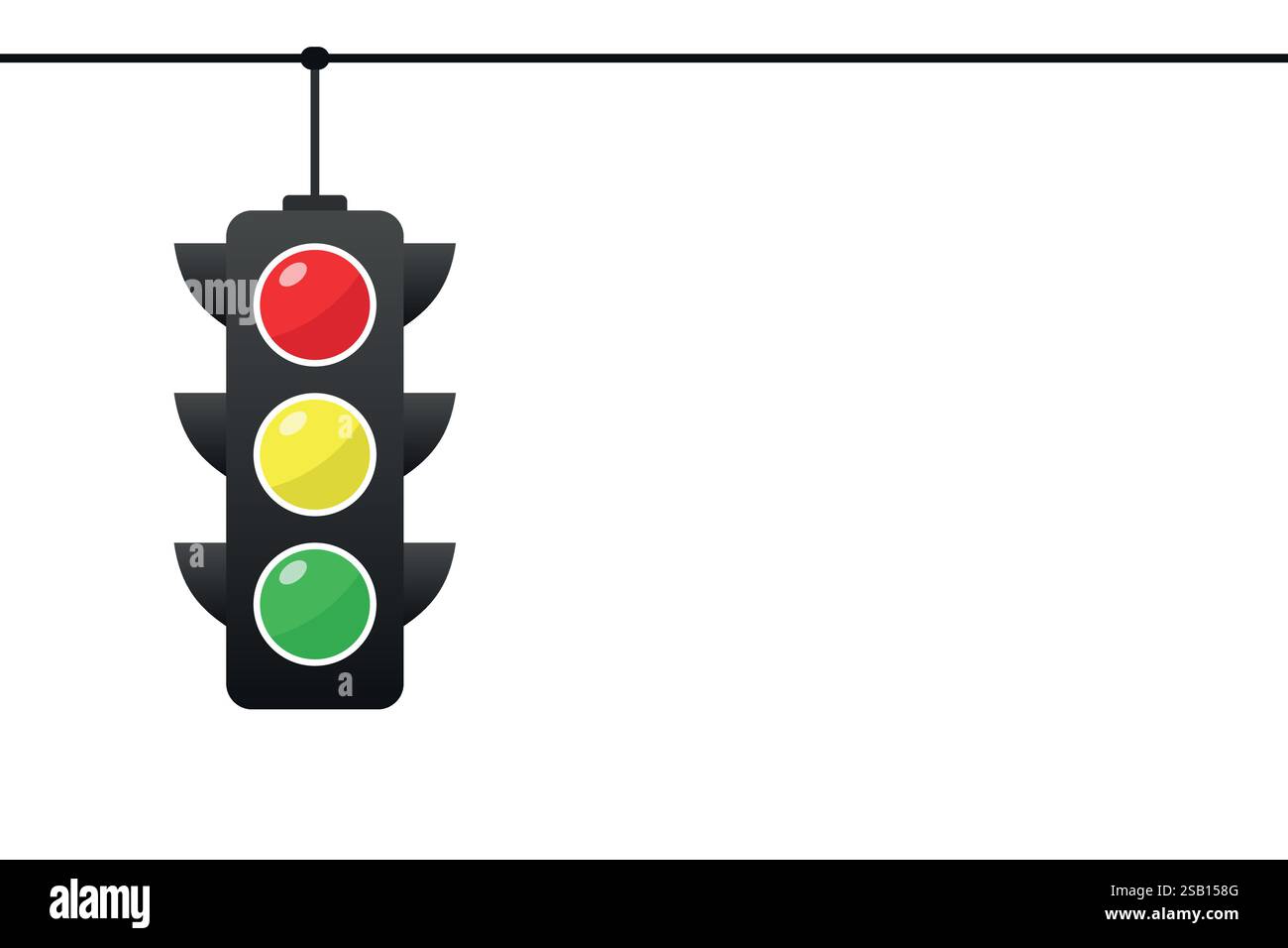 Graphic illustration of a hanging traffic light showing red, yellow ...