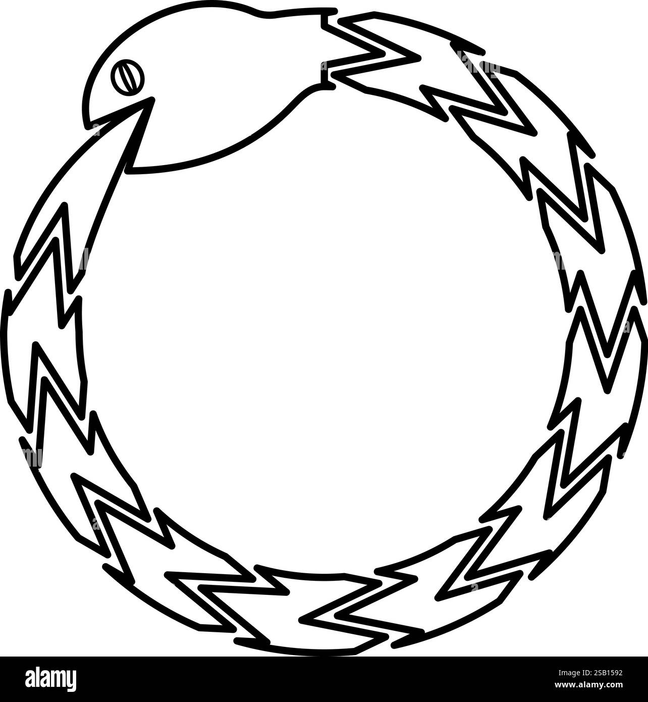 Uroboros Zhulong snake eating own tail coiled in ring Ouroboros serpent ...