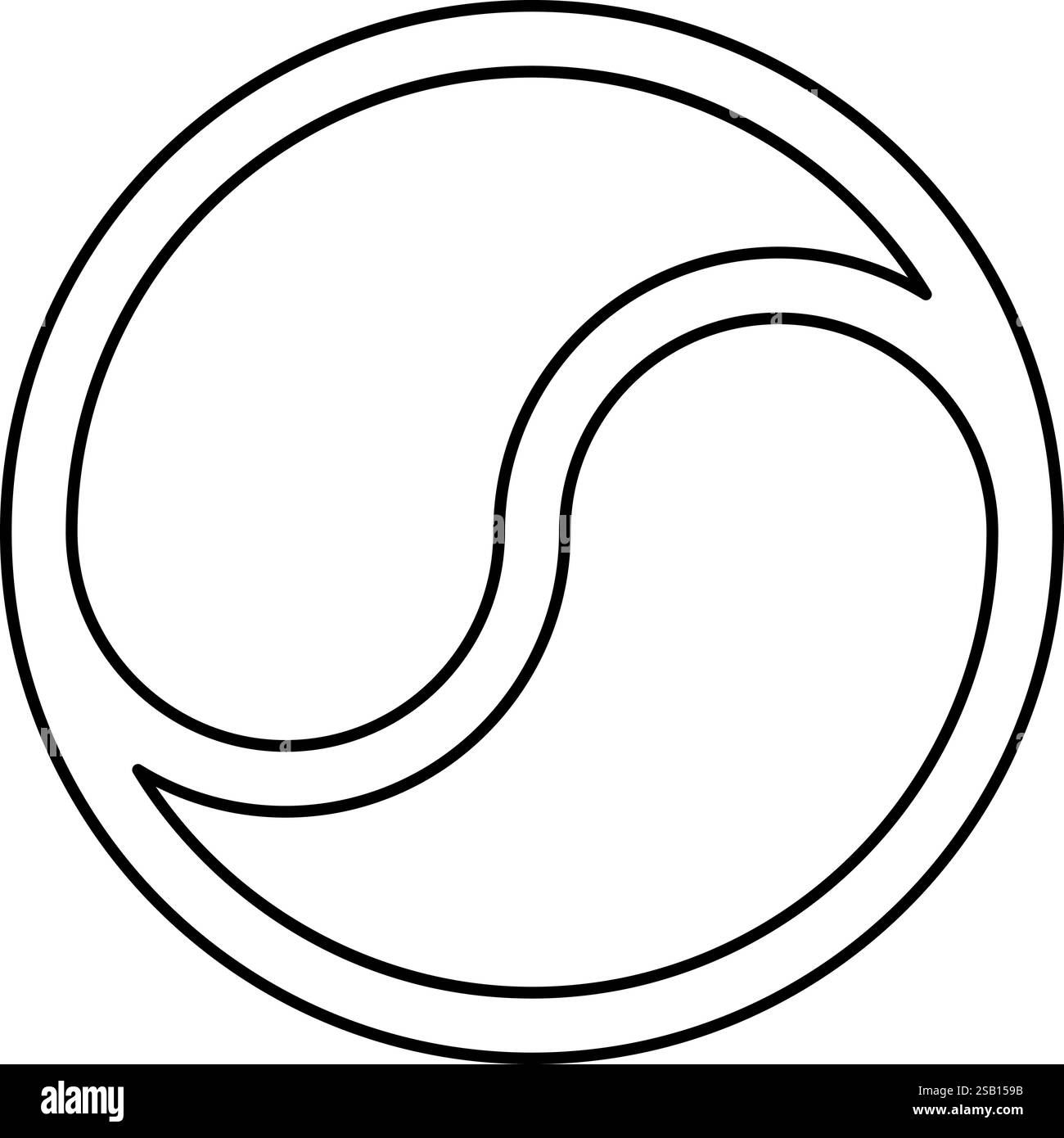 Yin Yang Taoism symbol harmony equilibrium concept contour outline line ...