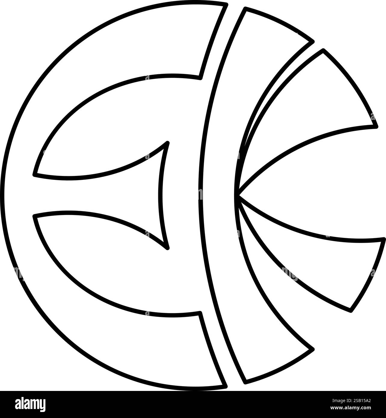 Symbol Eckankar religion EK contour outline line icon black color ...