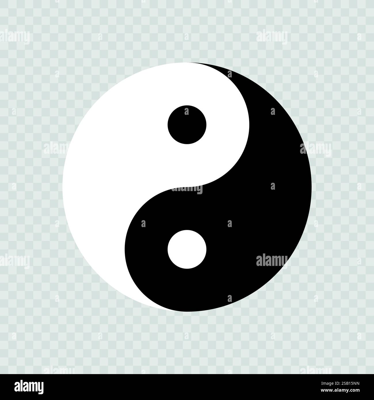 Classic Yin Yang symbol depicting balance and duality with black and white halves on a ...