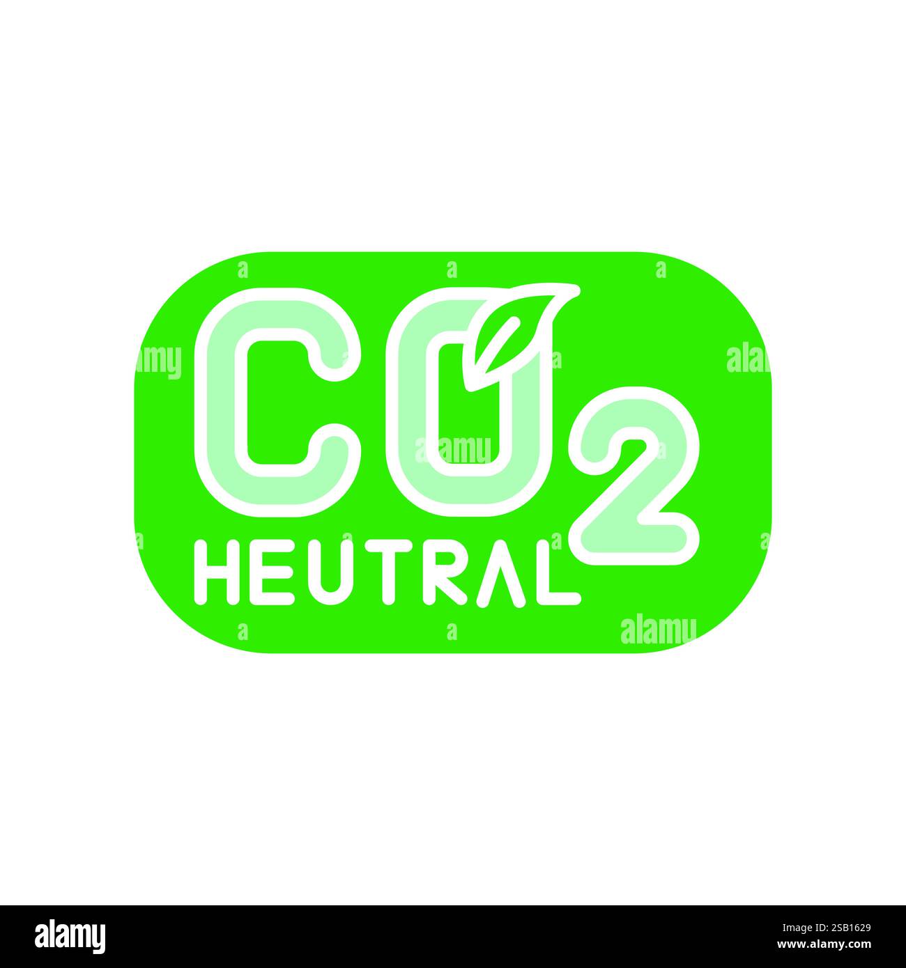 Carbon neutrality flat icon. Vector isolated element. Editable stroke ...
