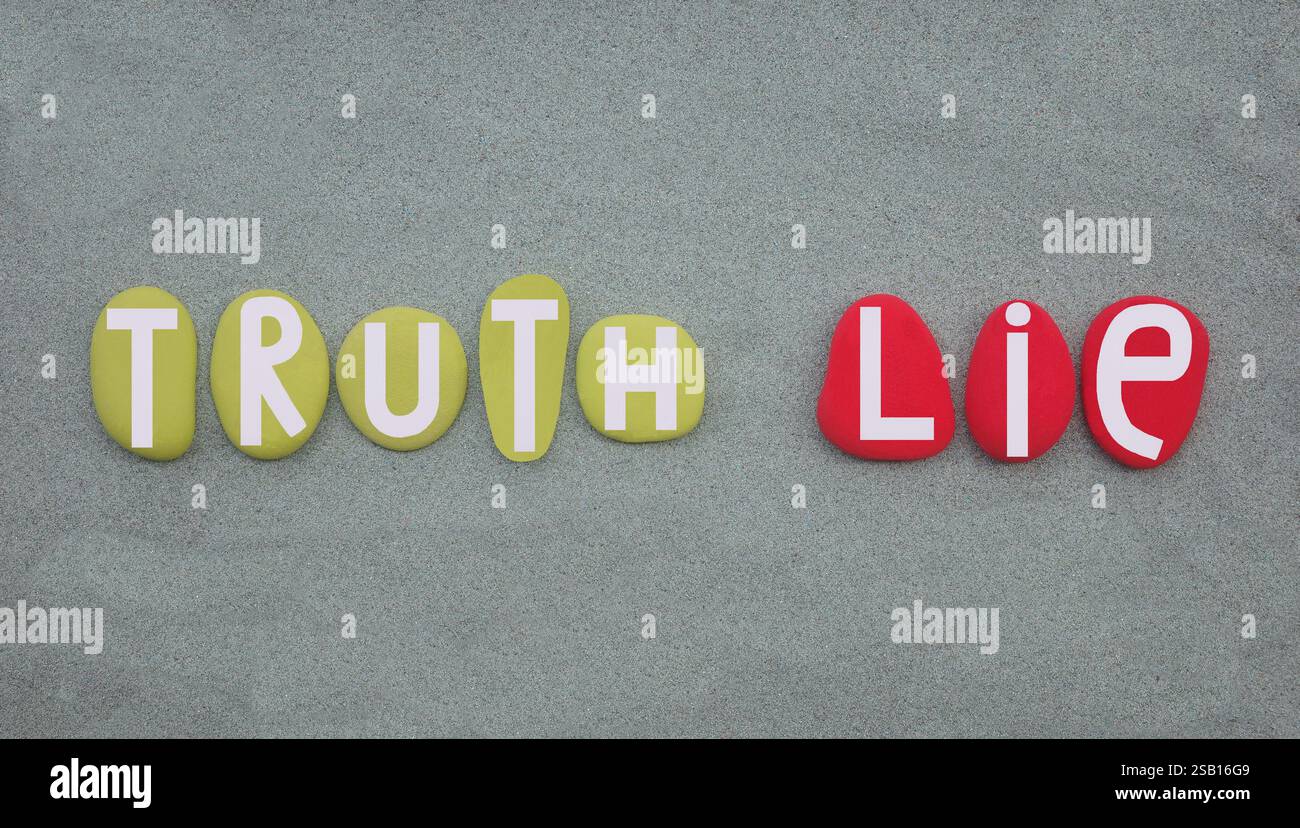 Truth or lie, make your choice, motivational slogan composed with green ...