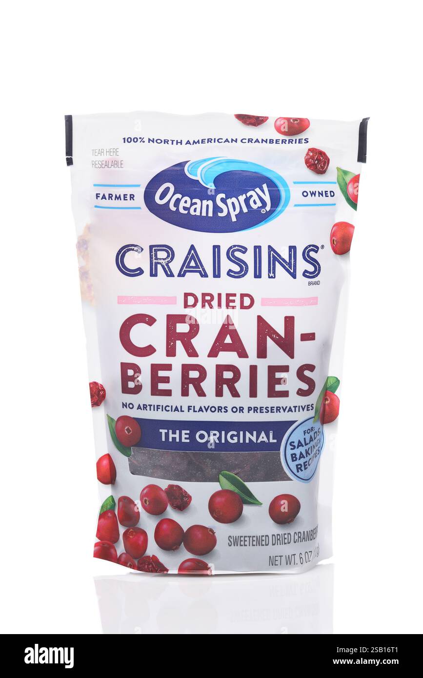 IRVINE, CALIFORNIA - 31 JAN 2025: A bag of Ocean Spray Craisins, Dried ...