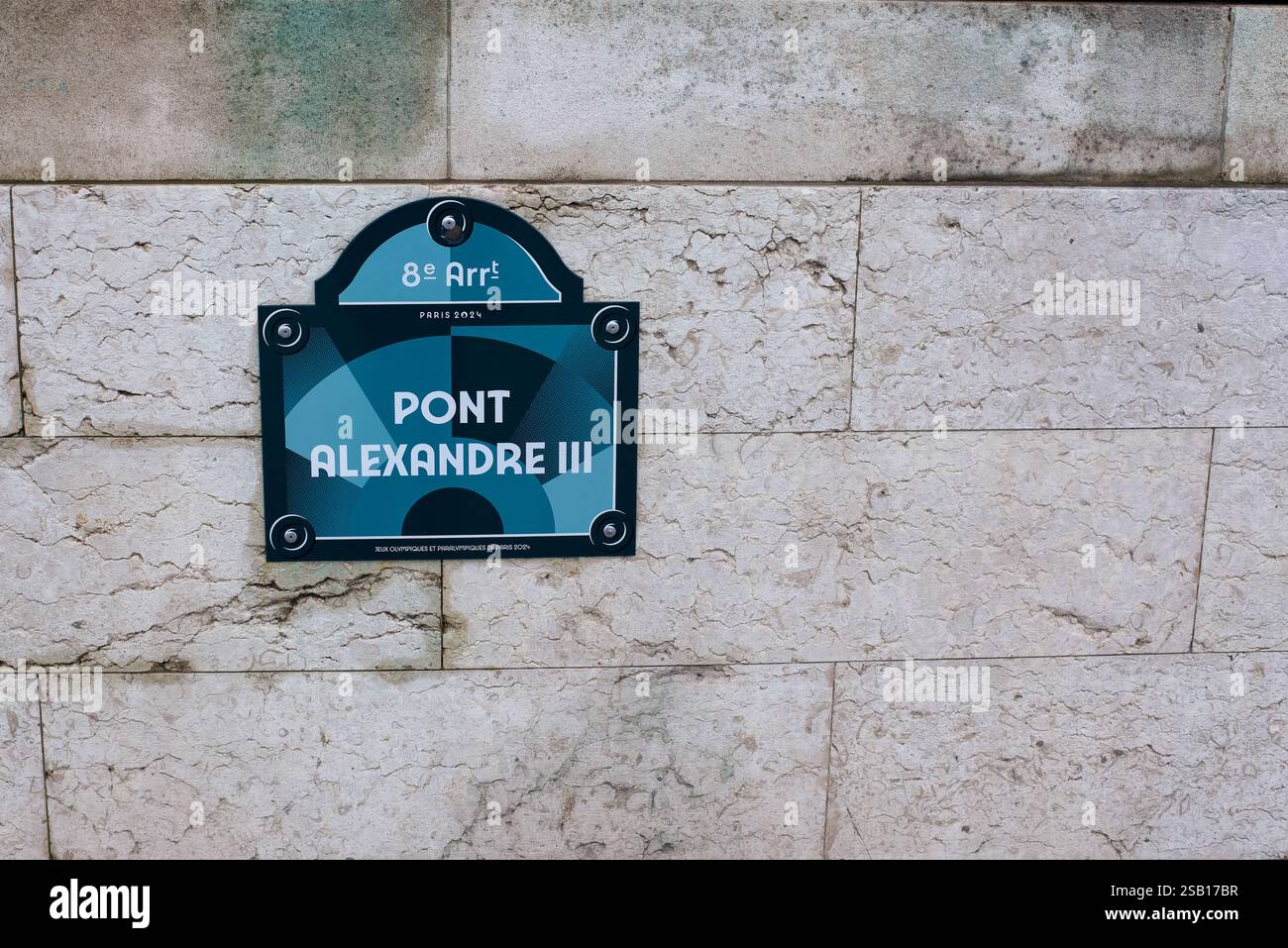 Parisian street name sign for Pont Alexandre, Alexandre bridge. The ...