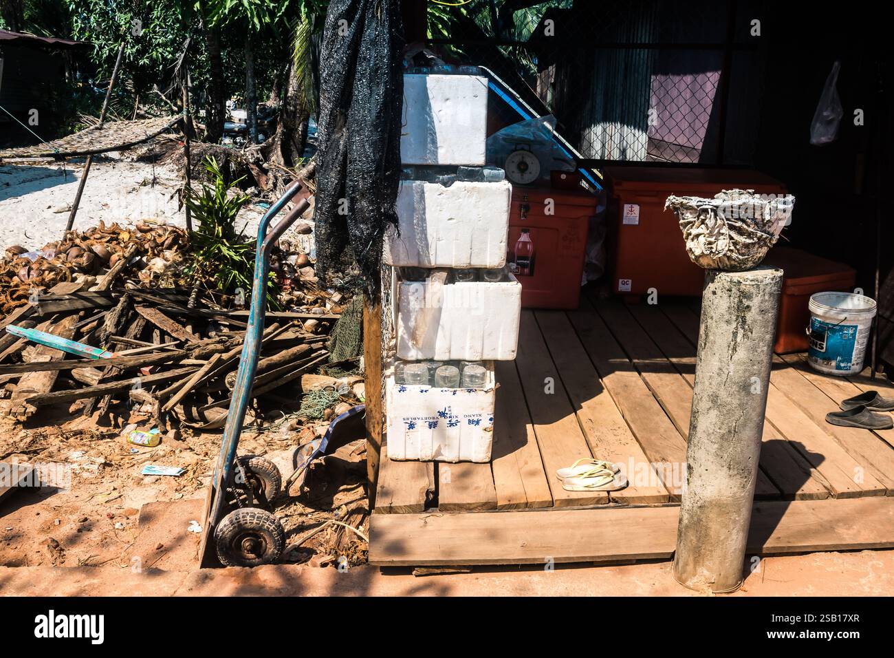 Preak Svay, Koh Rong Island, Cambodia, January 30, 2025 Daily life in ...