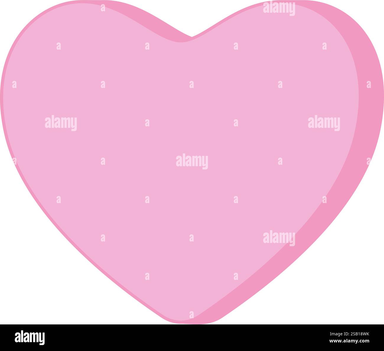 Pink candy heart or love heart shaped sweets with blank space in flat ...