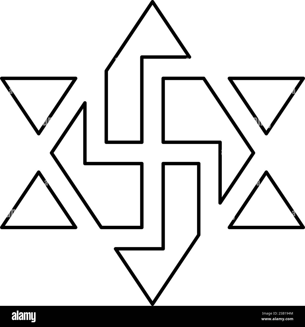 Raelism symbol David star of the galaxy Raeliteli contour outline line ...