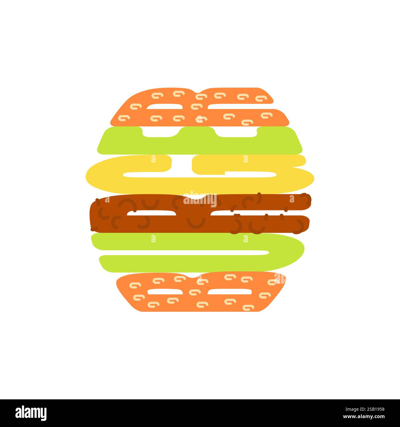 Burger lettering symbol of letters. Hamburger sign. Concept of name for ...