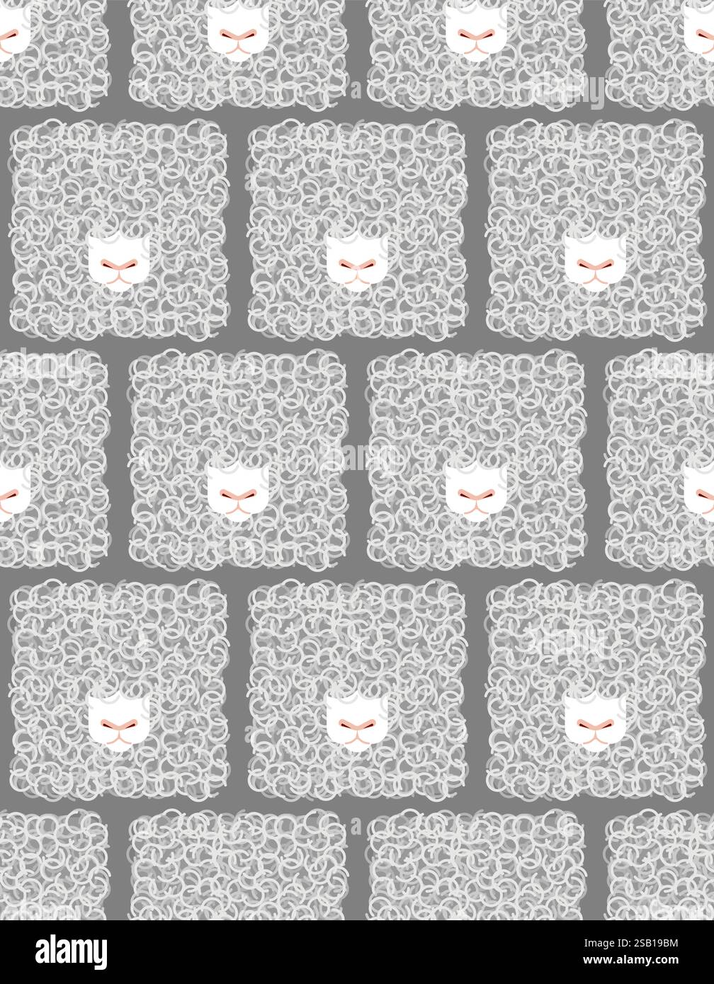 Sheep square pattern seamless. farm animal cartoon background. Ornament ...