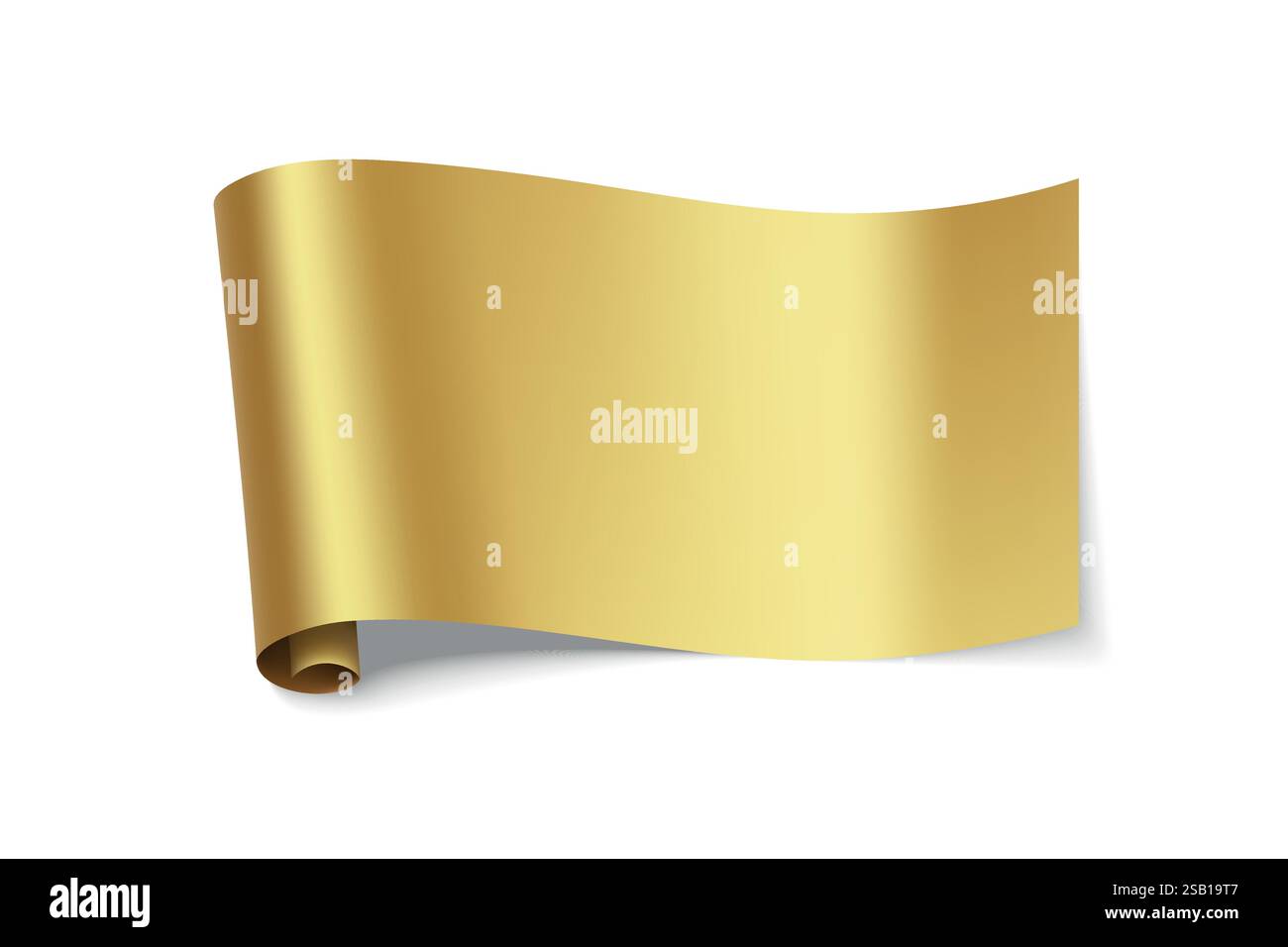 A shiny golden scroll with a smooth, curved surface and a rolled edge ...
