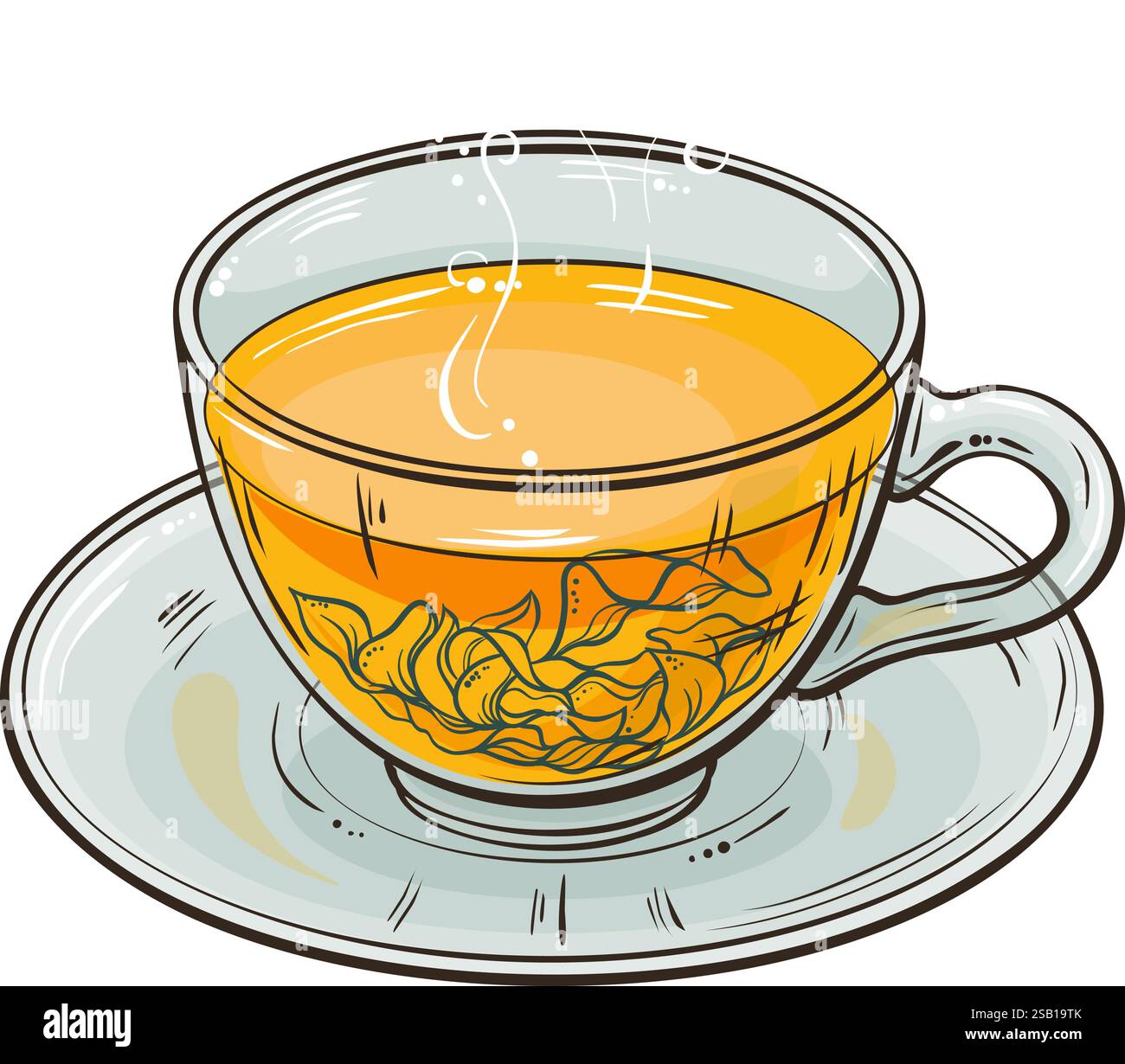 Cup of Tea Colored Vector Illustration Stock Vector Image & Art - Alamy