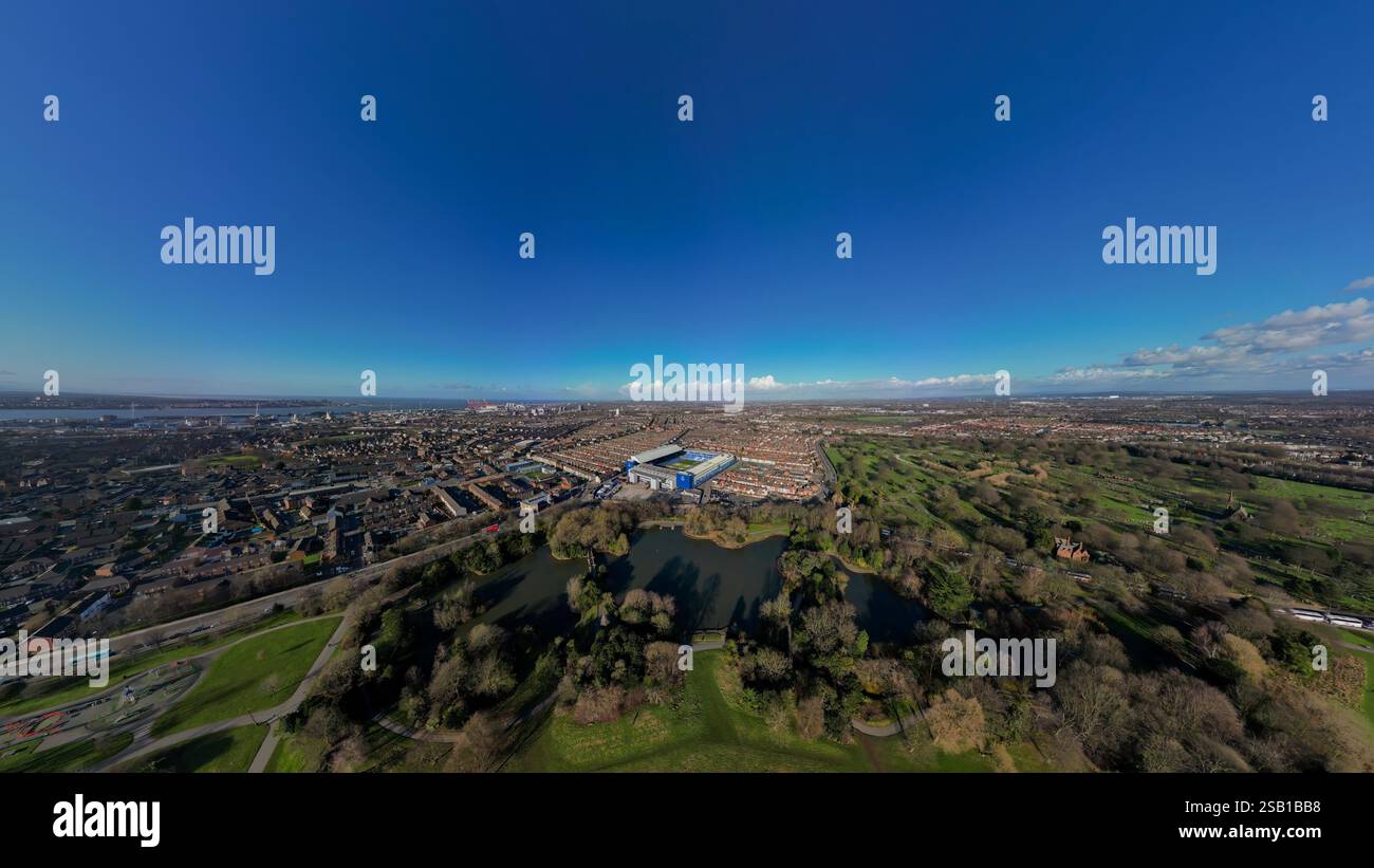 An aerial view of Goodison Park, home of Everton Football Club in ...