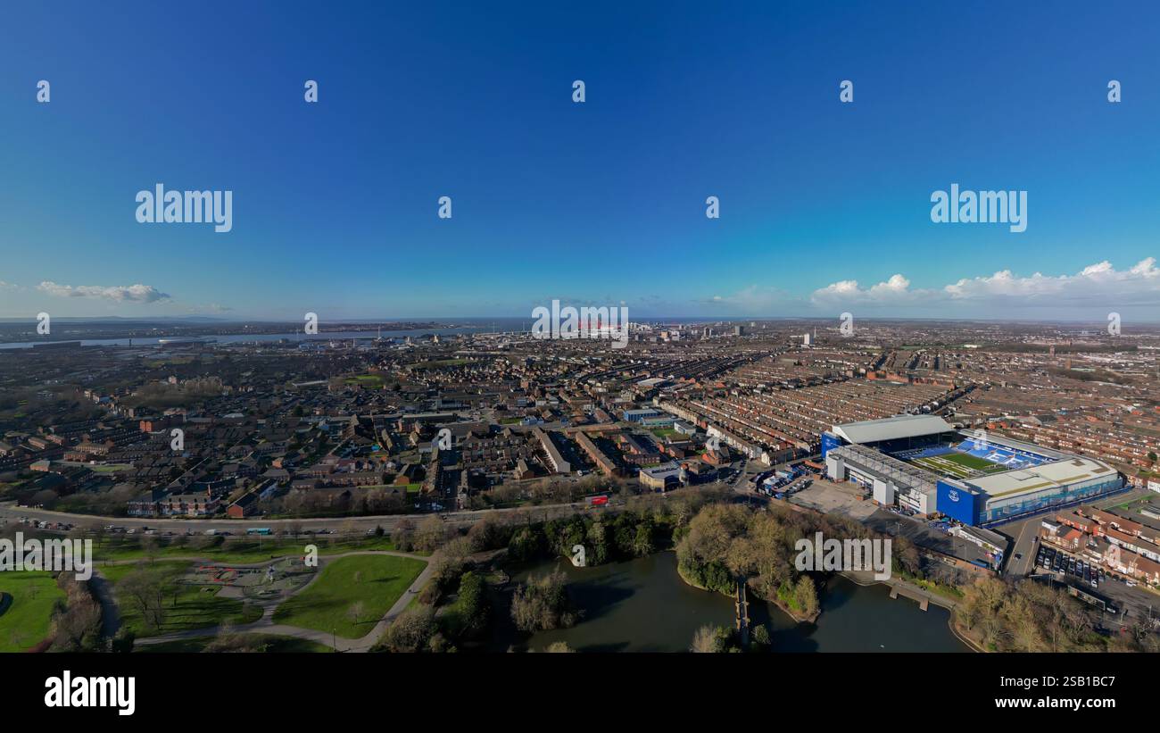 An aerial view of Goodison Park, home of Everton Football Club in ...