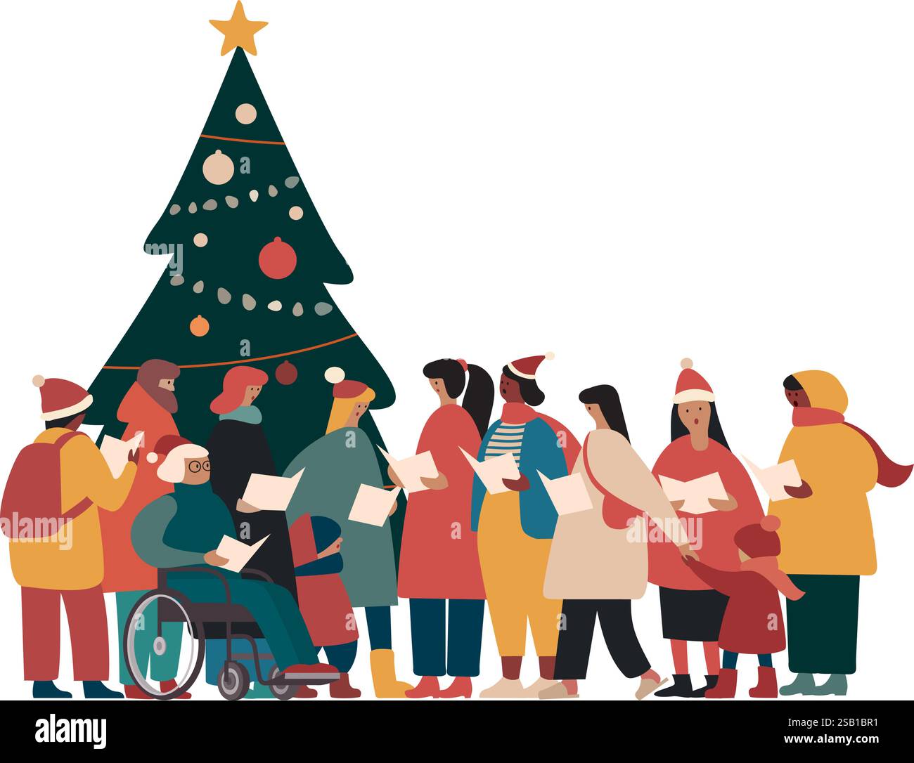 In santa hats woman Stock Vector Images - Alamy