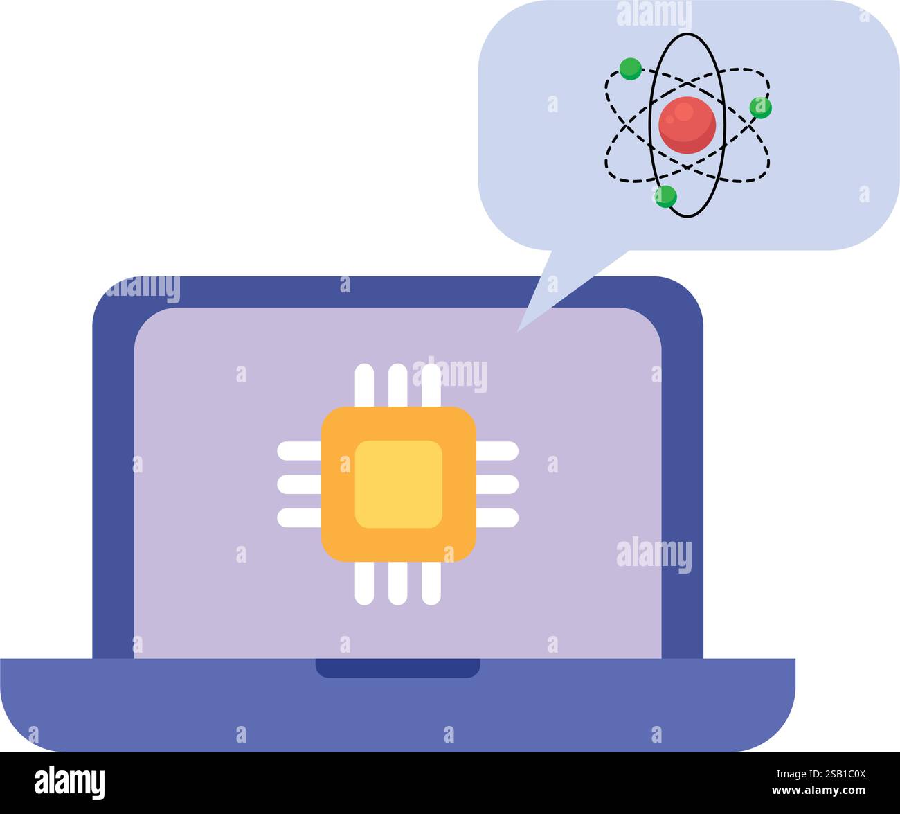 Quantum AI computing laptop digital technology illustration Stock ...