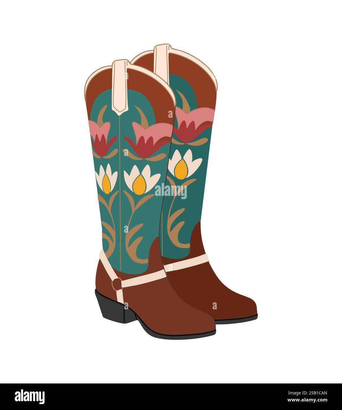 Pair of Western cowboy boots vector illustration Stock Vector Image ...