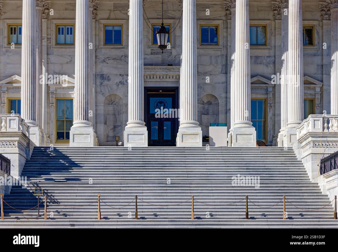 Detail: House of Representatives portico steps — security ever present ...