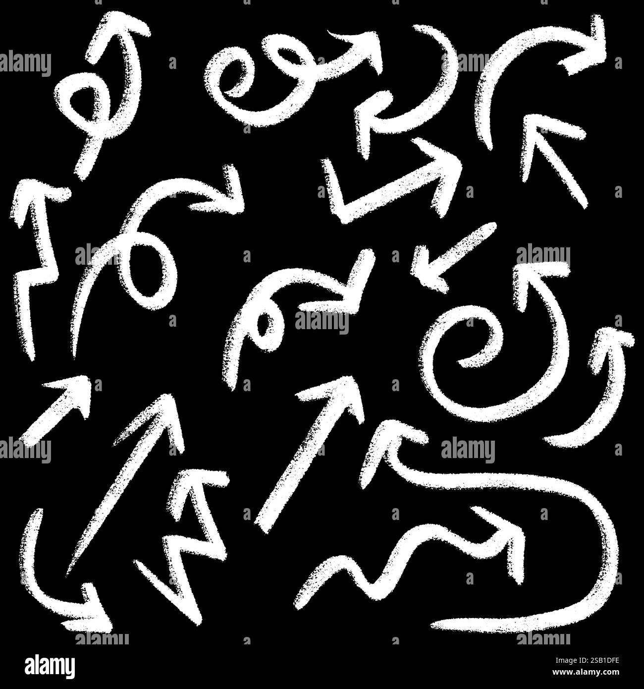 Collection of hand drawn chalk style arrow doodles Stock Vector Image ...