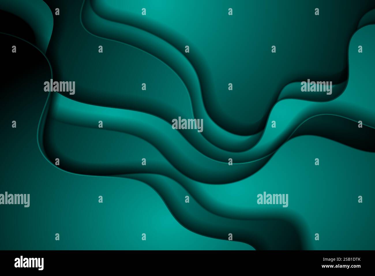 Dark blue smooth refracted paper waves abstract background. Vector elegant flowing design Stock ...