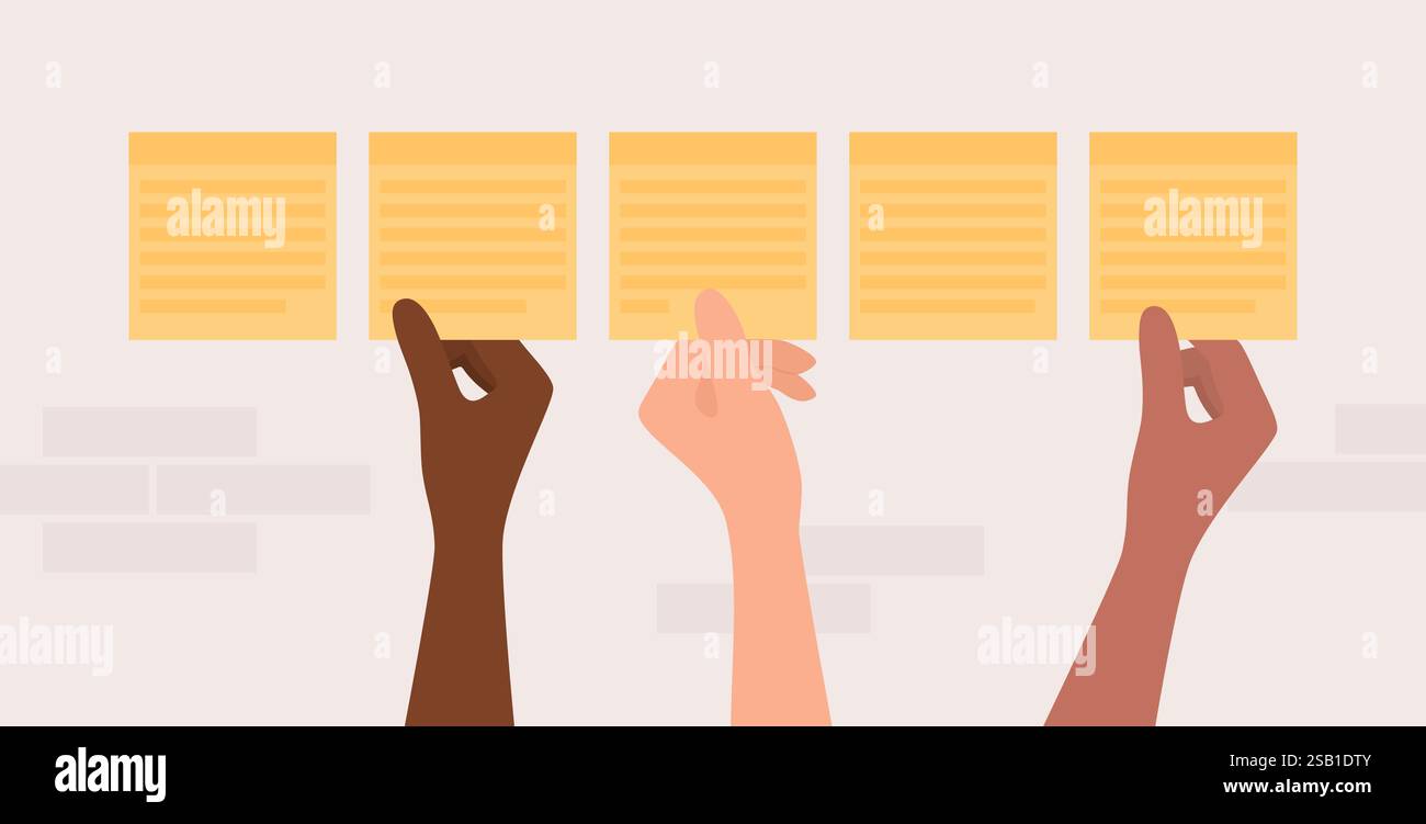 Peeling sticker hands Stock Vector Images - Alamy