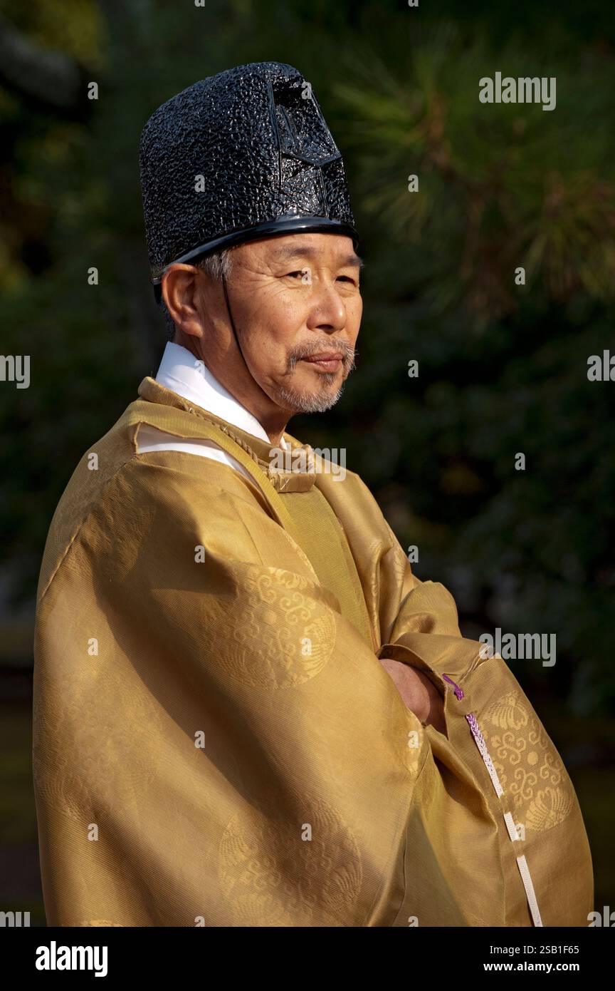 Annual New Year's carpenter blessing ceremony "Chona Hajime" takes place at Koryuji Temple in ...