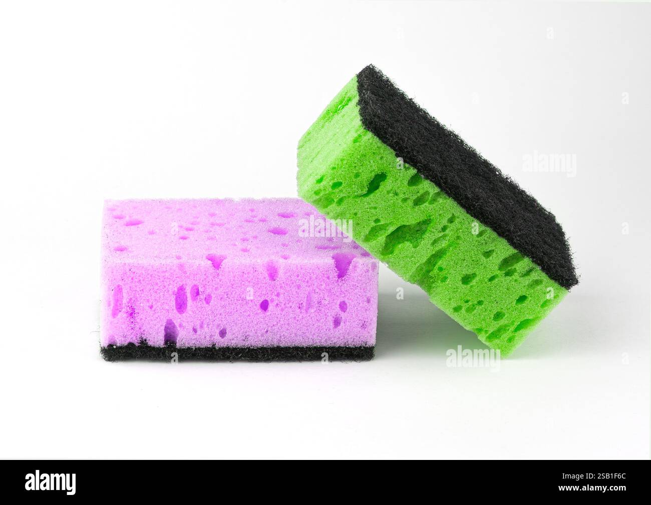 Two cleaning sponges, showcasing different textures and uses Stock ...