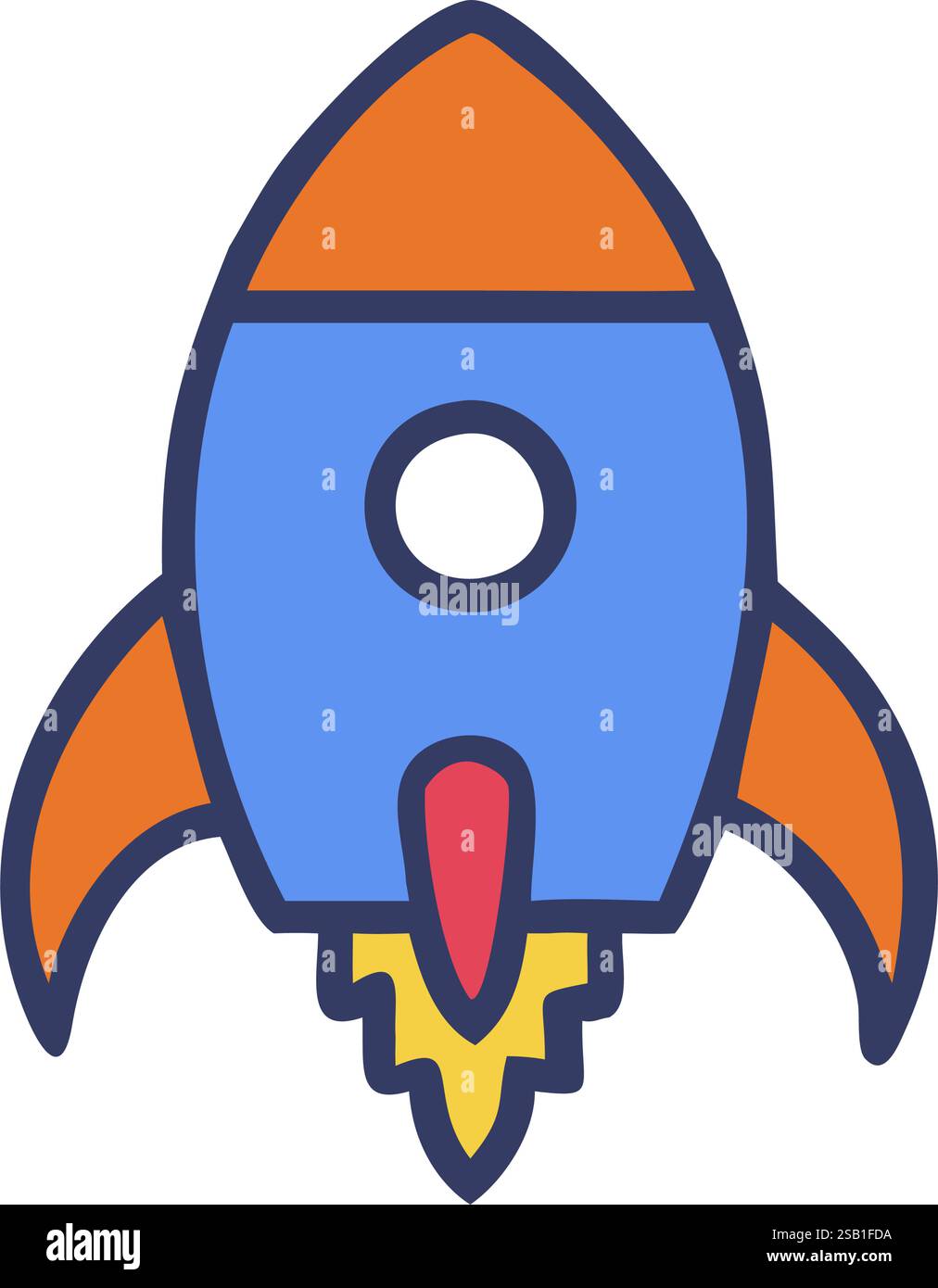 Classic cartoon rocket launch illustration Stock Vector Image & Art - Alamy