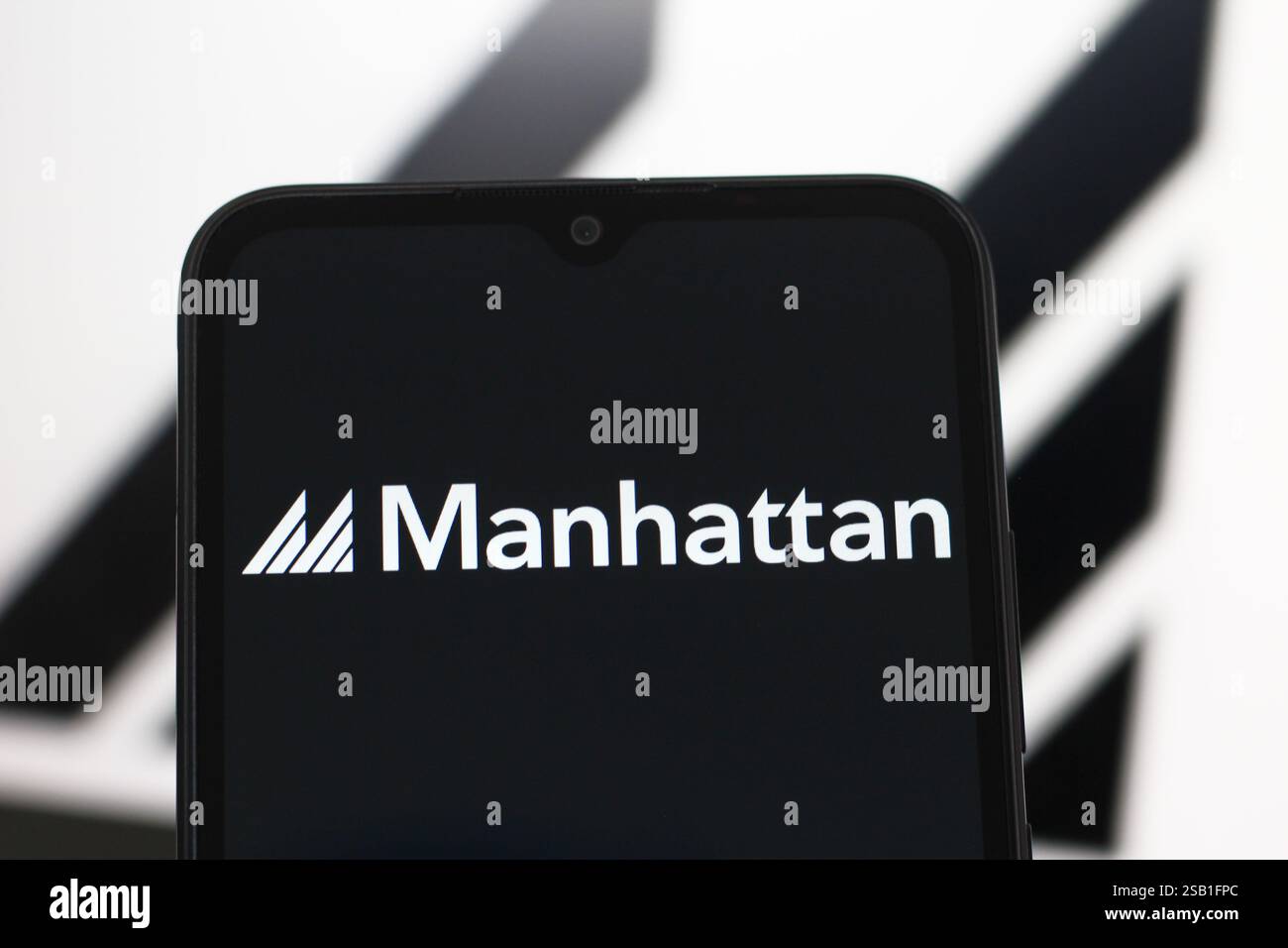 In this photo illustration, the Manhattan Associates logo is seen ...